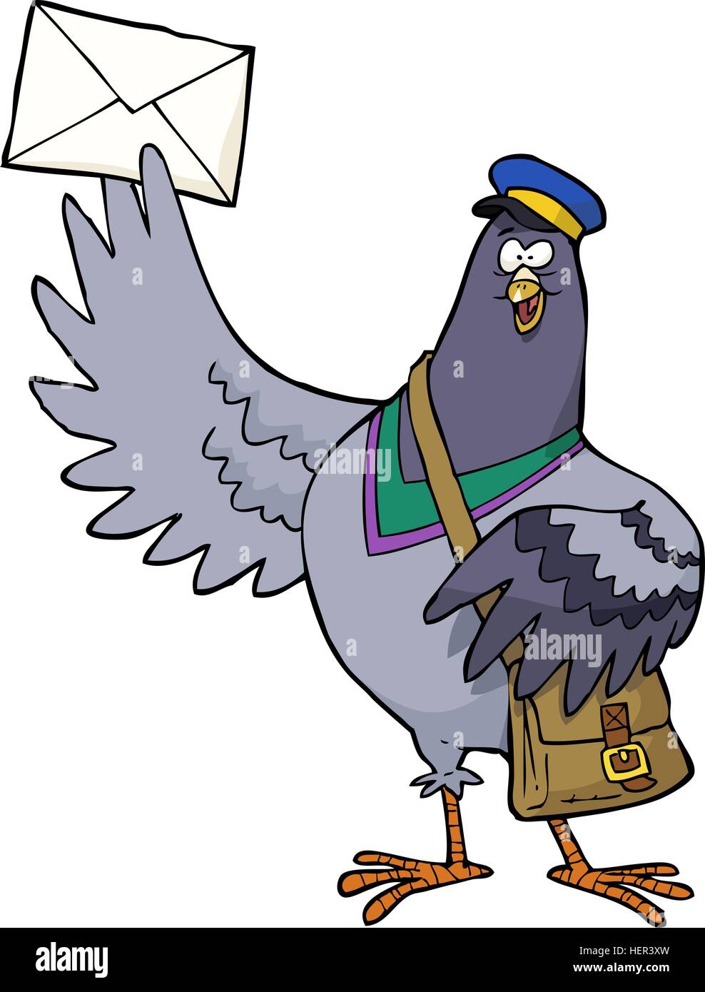 Messenger pigeon cartoon hi-res stock photography and images - Alamy