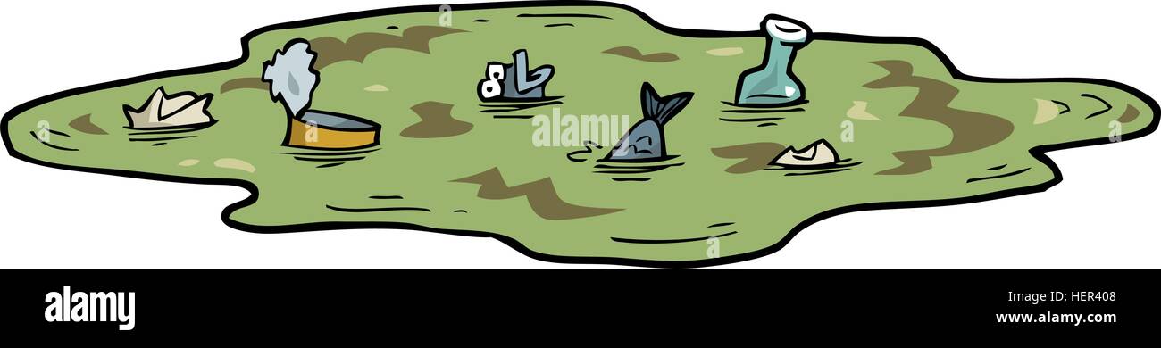 Polluted river Stock Vector Images - Alamy