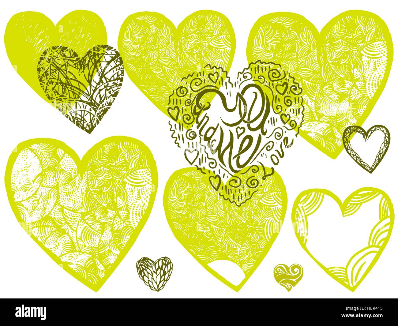 set of hand drawn hearts, vector Stock Vector Image & Art - Alamy
