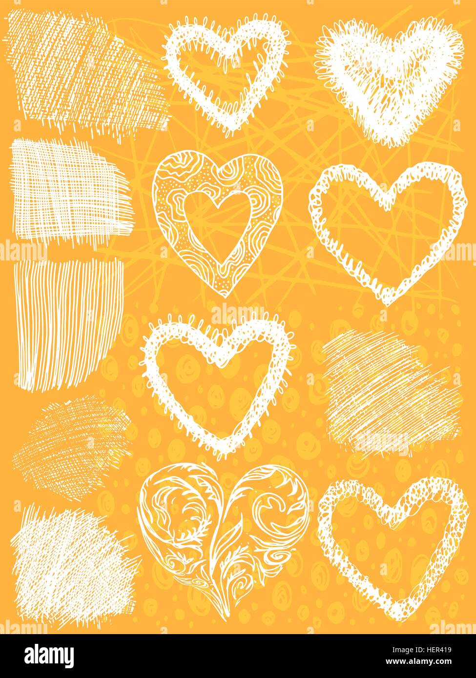 set of hand drawn hearts, vector Stock Vector Image & Art - Alamy