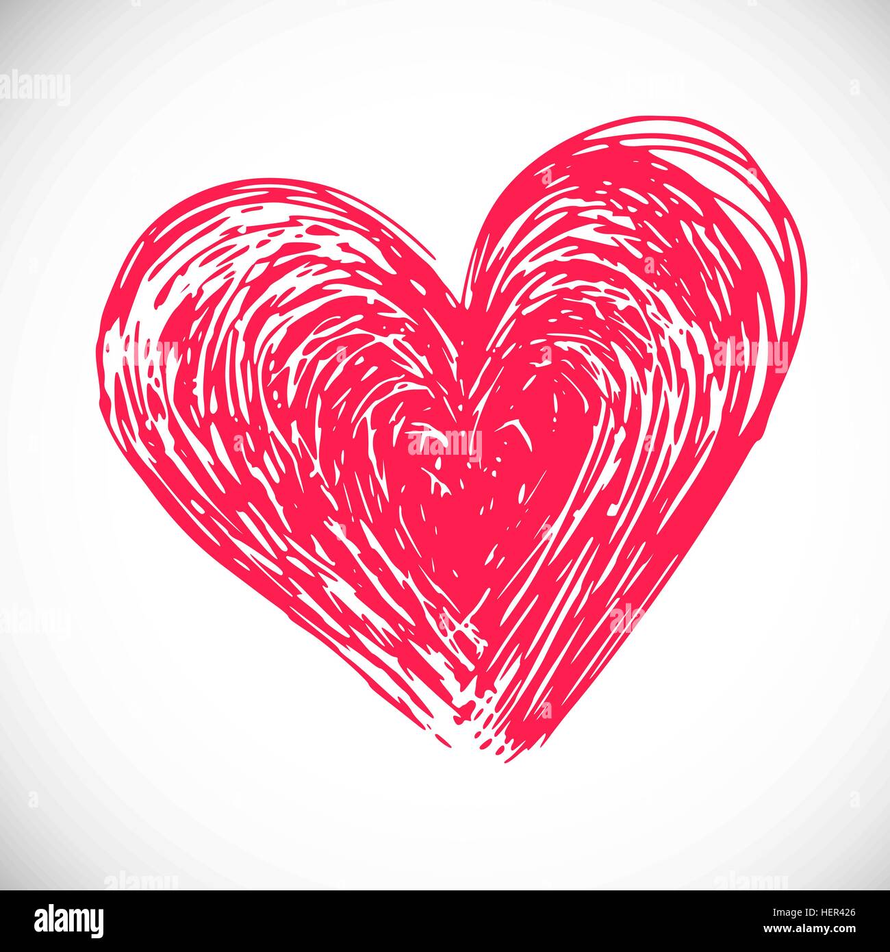 funky hand drawn heart, vector naive art Stock Vector Image & Art - Alamy