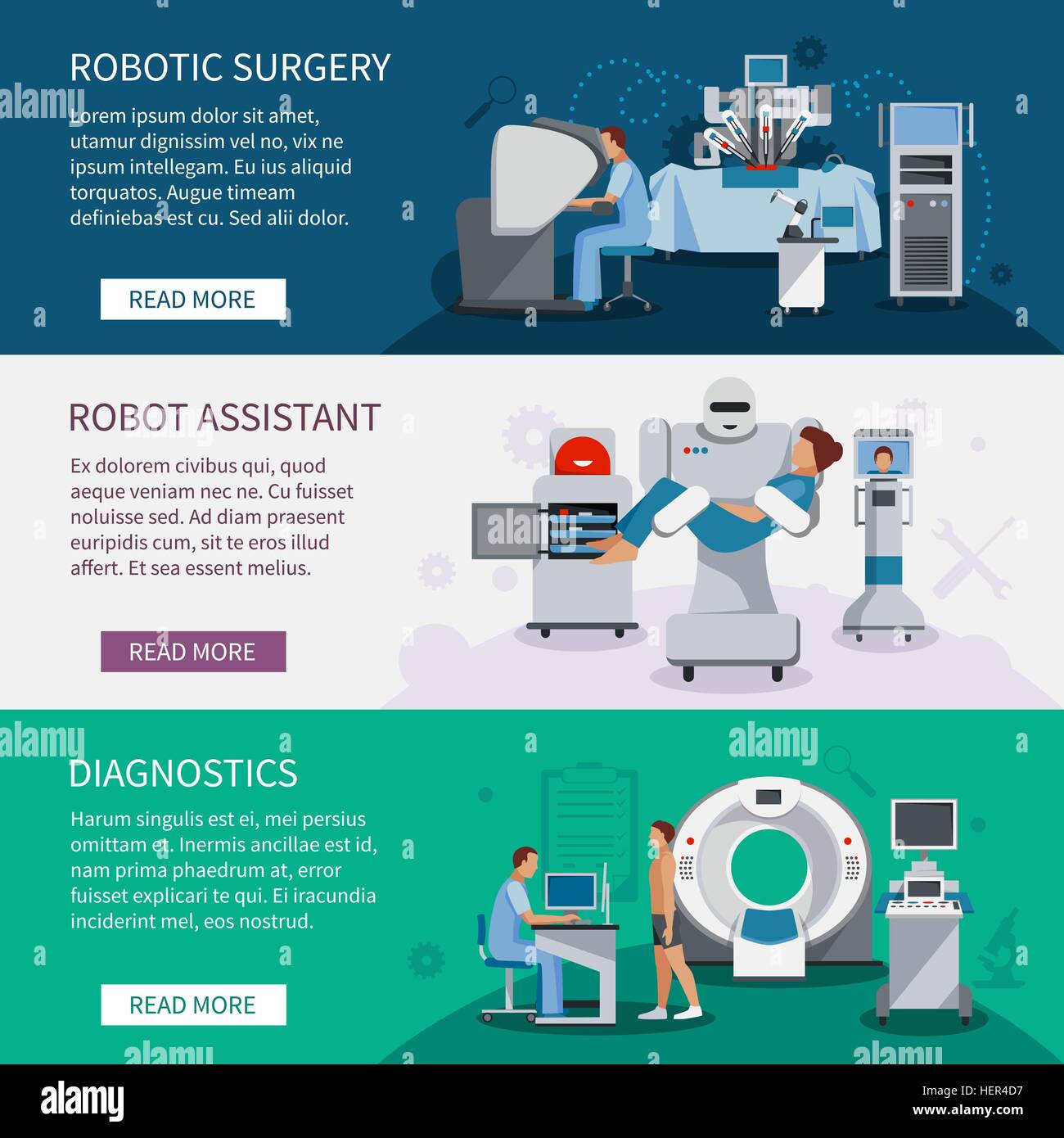 Bionic Banners Set . Bionic banners set of robotic surgery tools and ...
