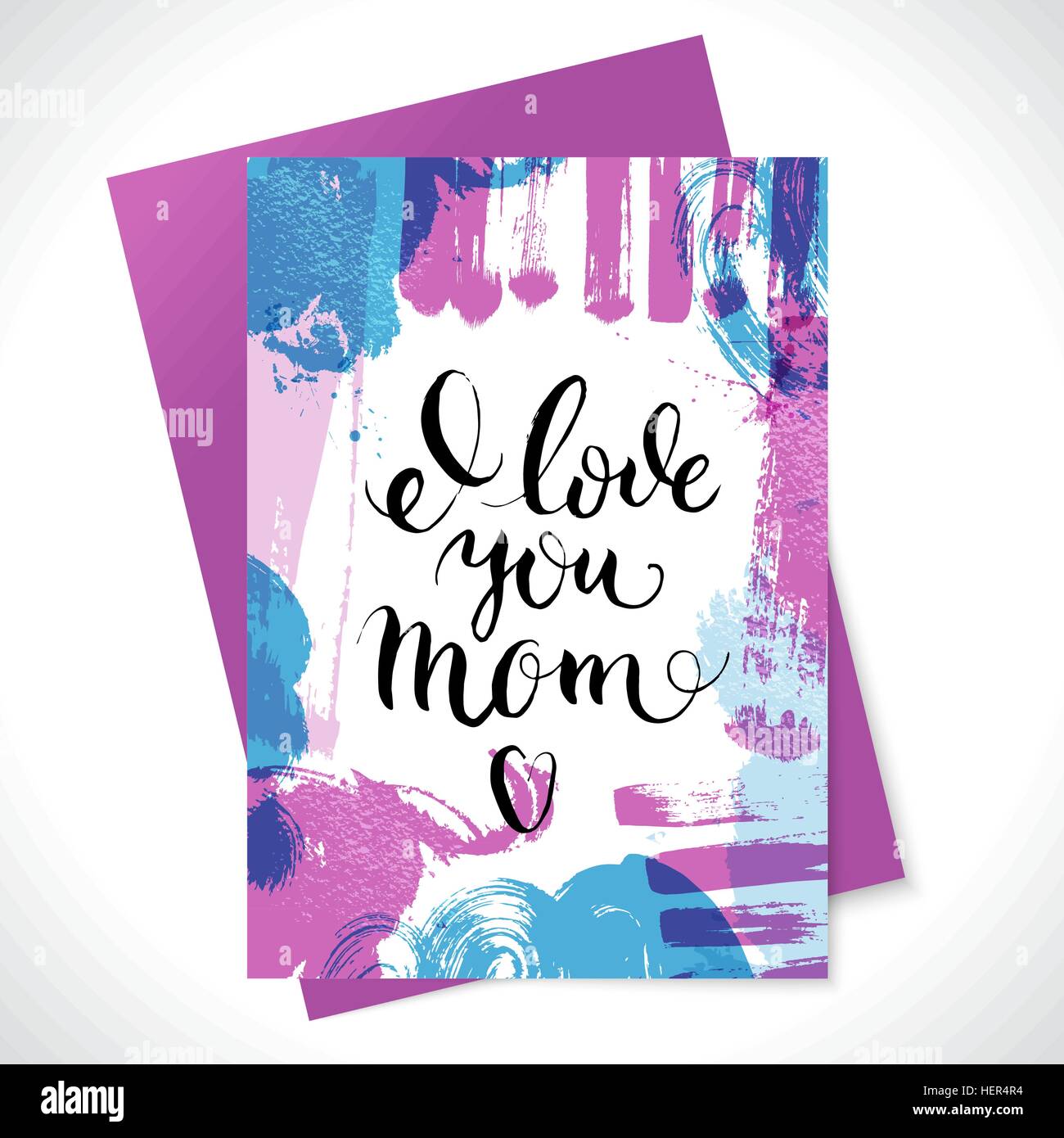 Happy mothers day lettering calligraphy card. Hand drawn sketch paint ...