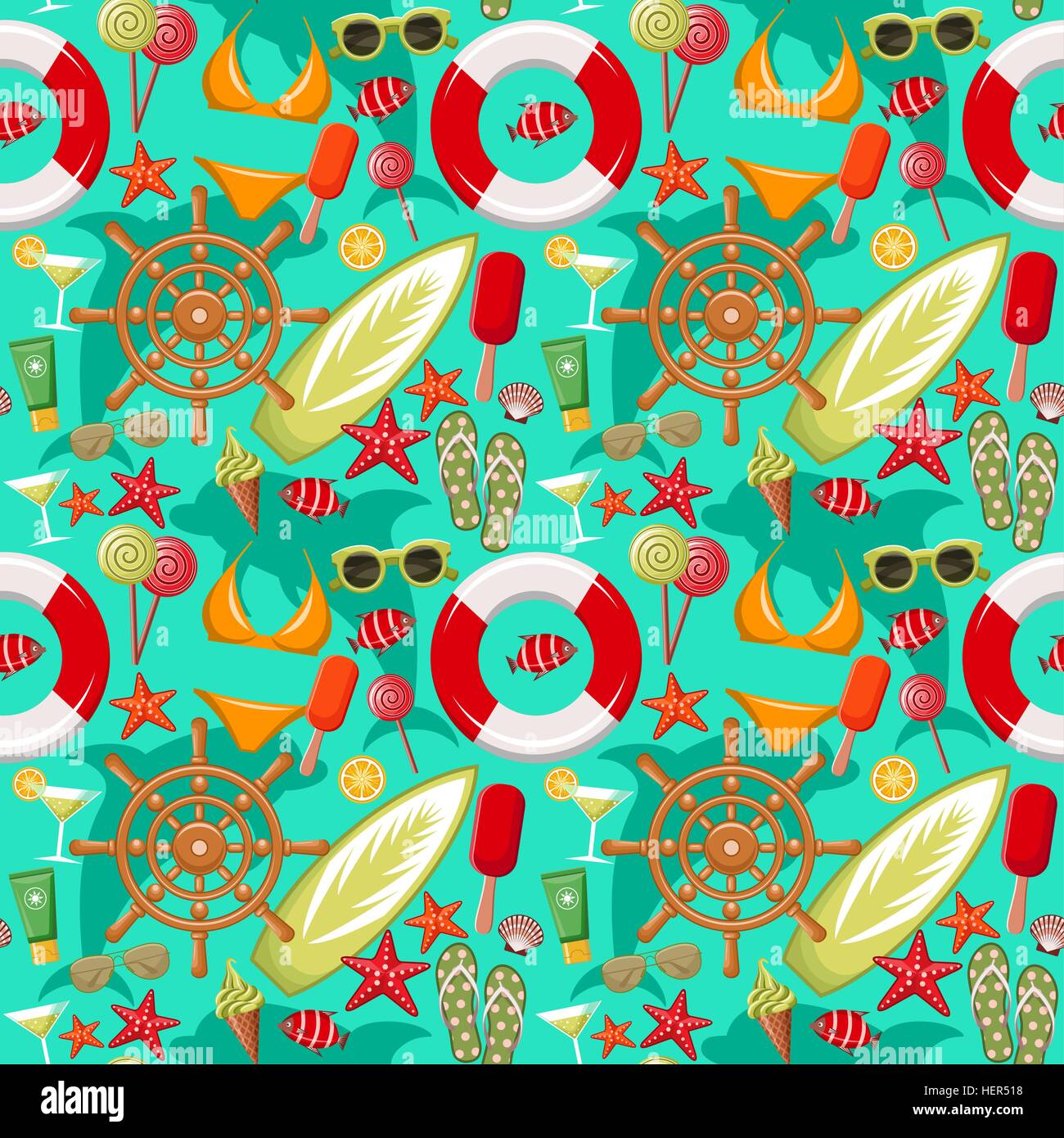 Summer seamless sea patterns. Vector Stock Vector Image & Art - Alamy