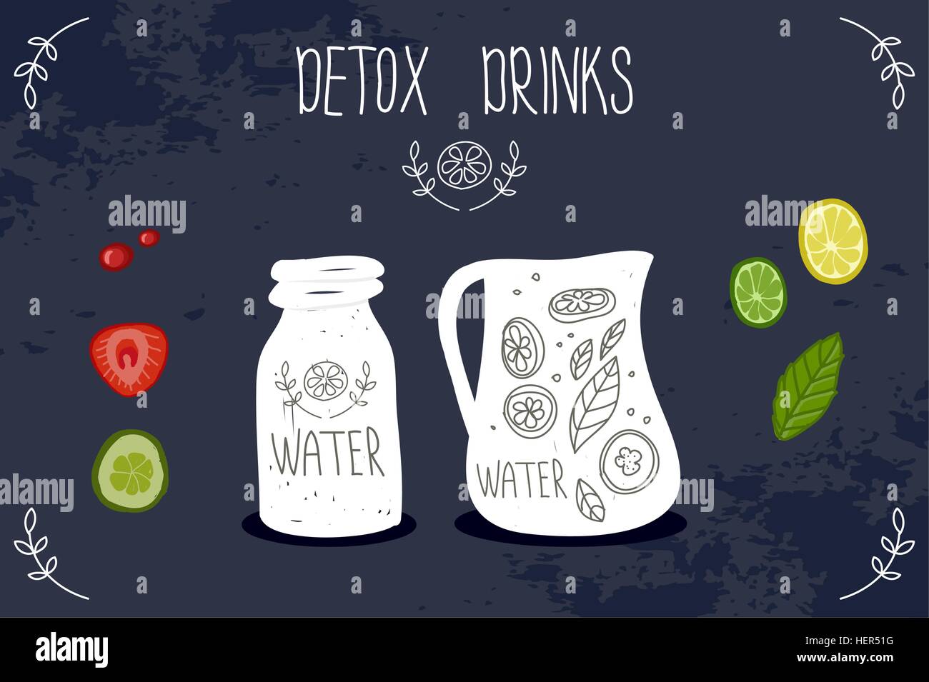 Healthy life, detox drink. Vector Stock Vector Image & Art - Alamy