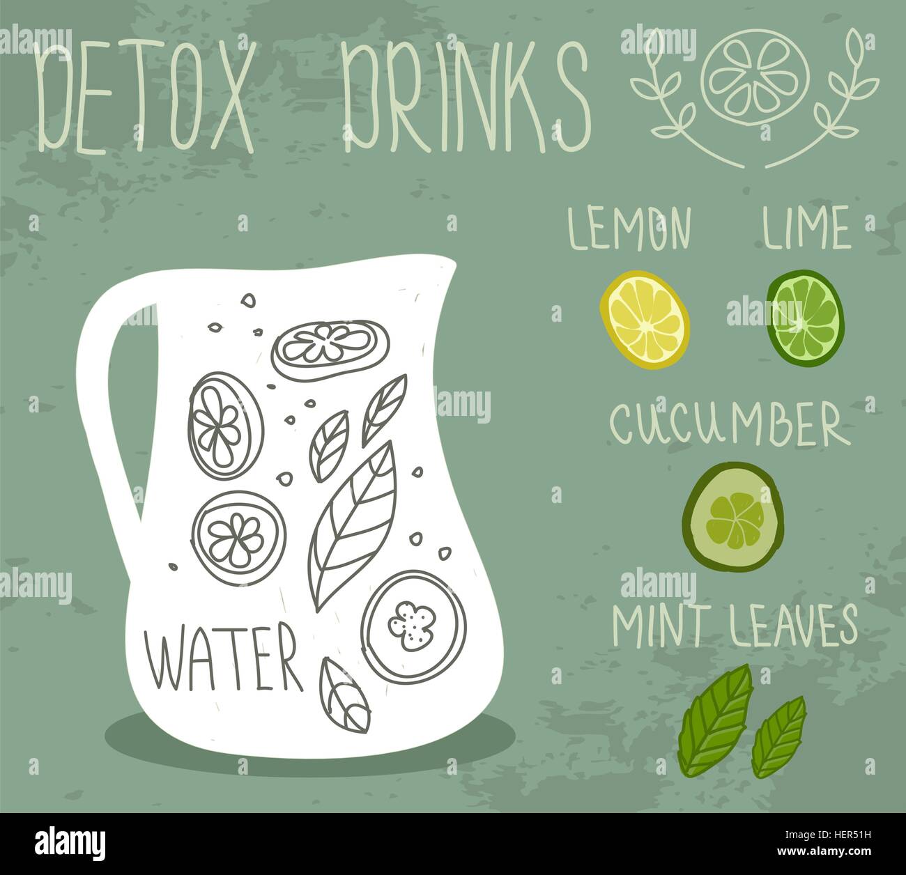 Healthy life, detox drink. Vector Stock Vector Image & Art - Alamy