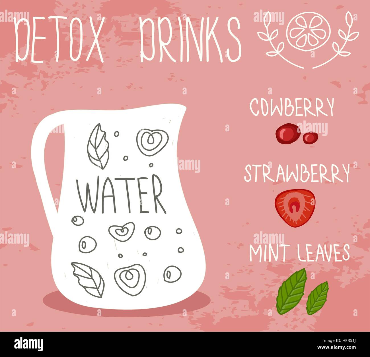 Healthy life, detox drink. Vector Stock Vector Image & Art - Alamy