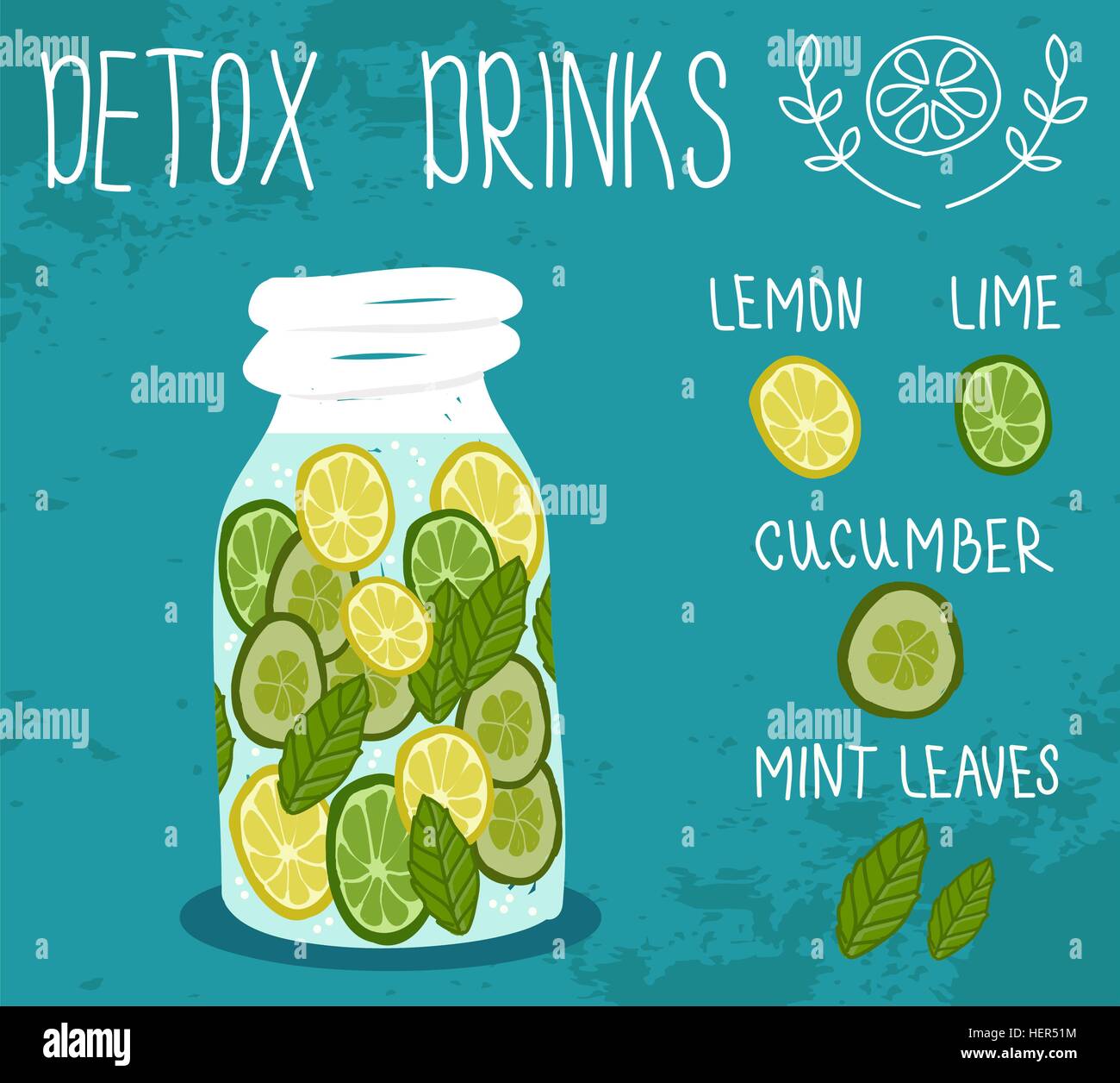 Detox drink. Health life. Vector illustration Stock Vector Image & Art ...