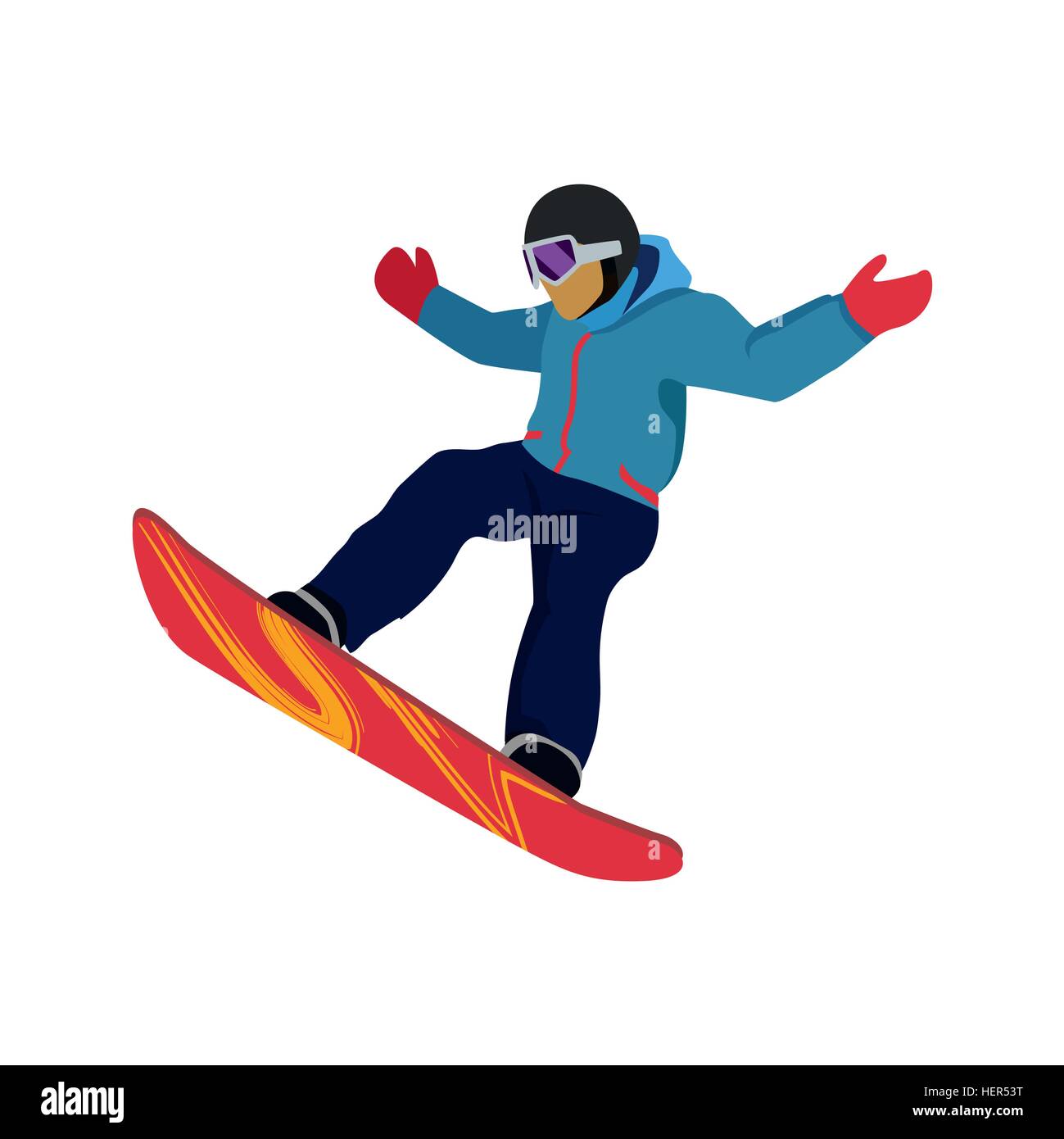 Extreme sport snowboard design. Snow and snowboard jump, snowboard ...
