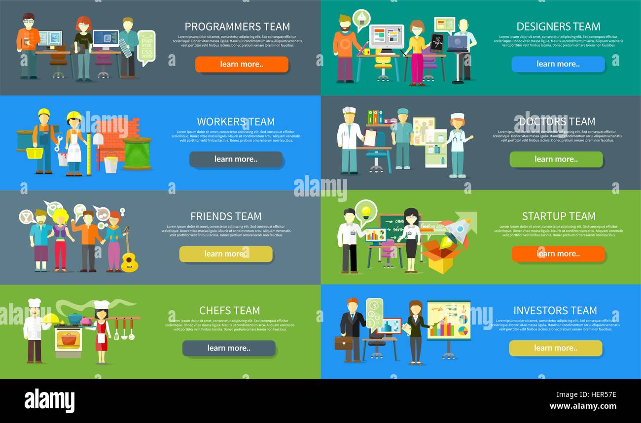Work team people job concept flat design. Team work concept, team ...
