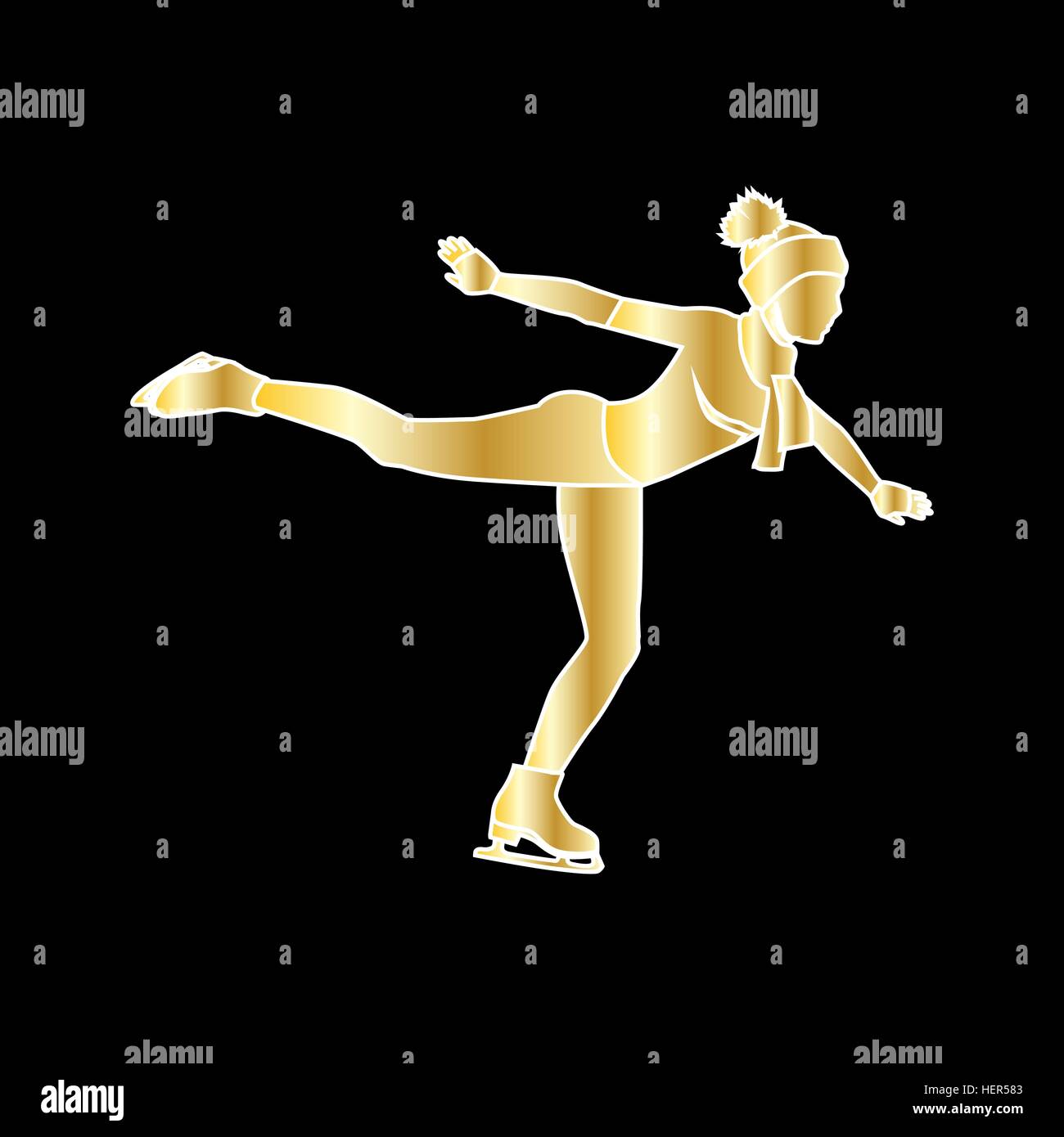 People skating flat style design. Ice skating, figure skating, skating ...