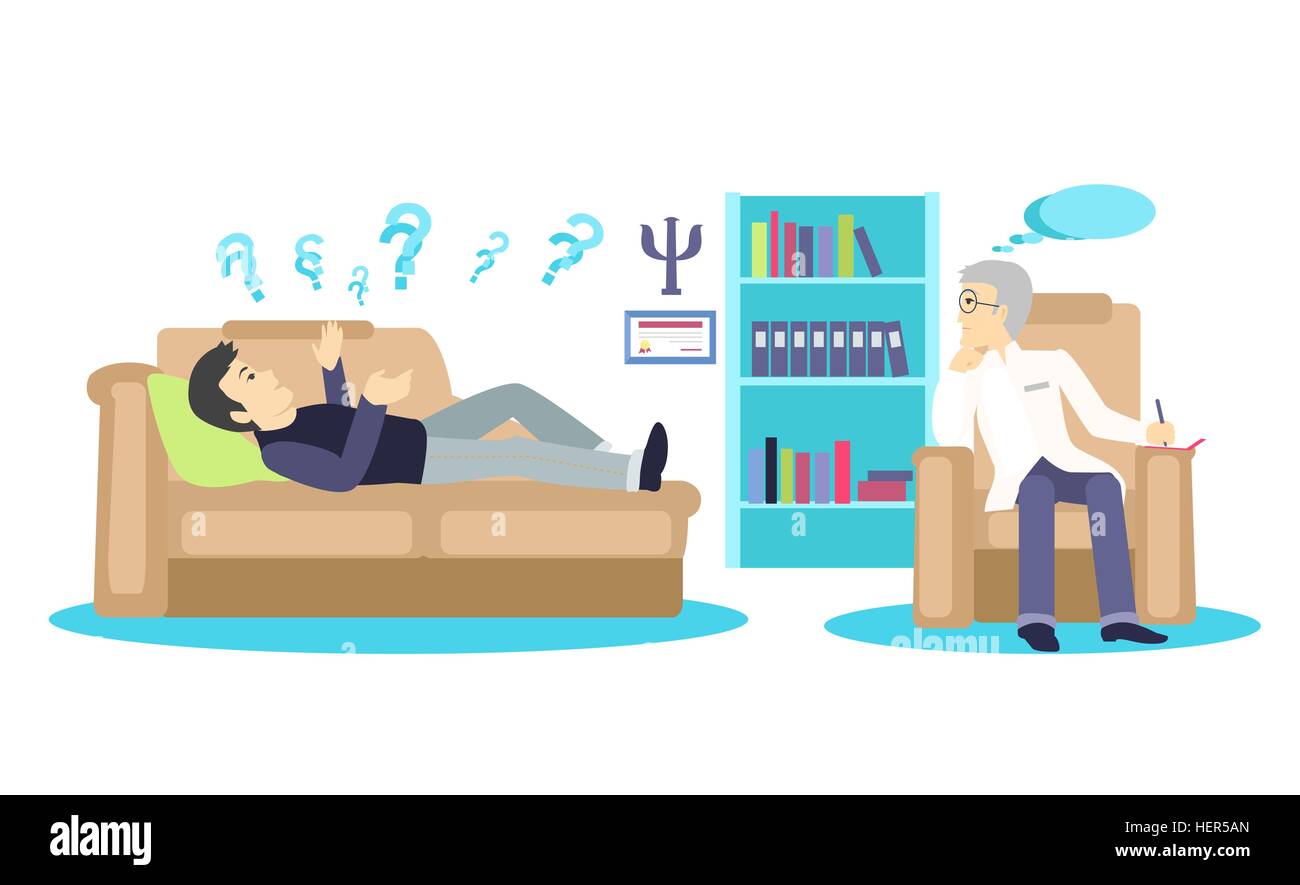 Psychologist concept icon flat isolated. Mental psychology problem ...