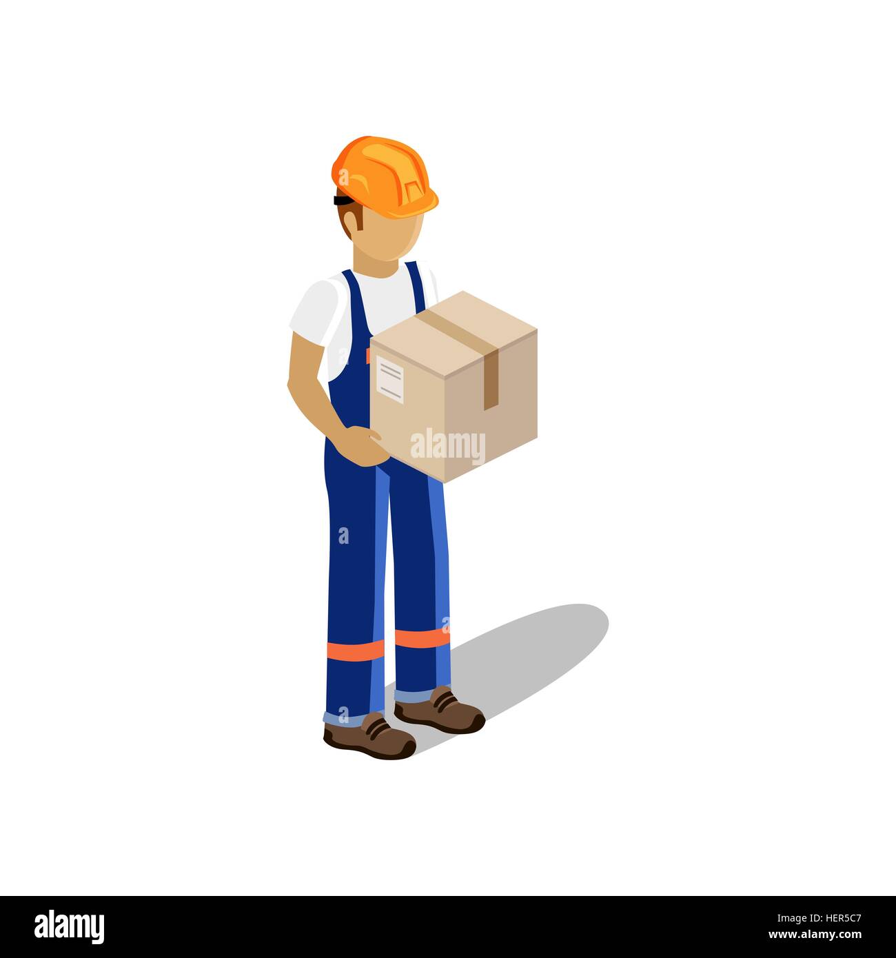 Isometric man delivery of goods isolated design. 3D Delivery man ...