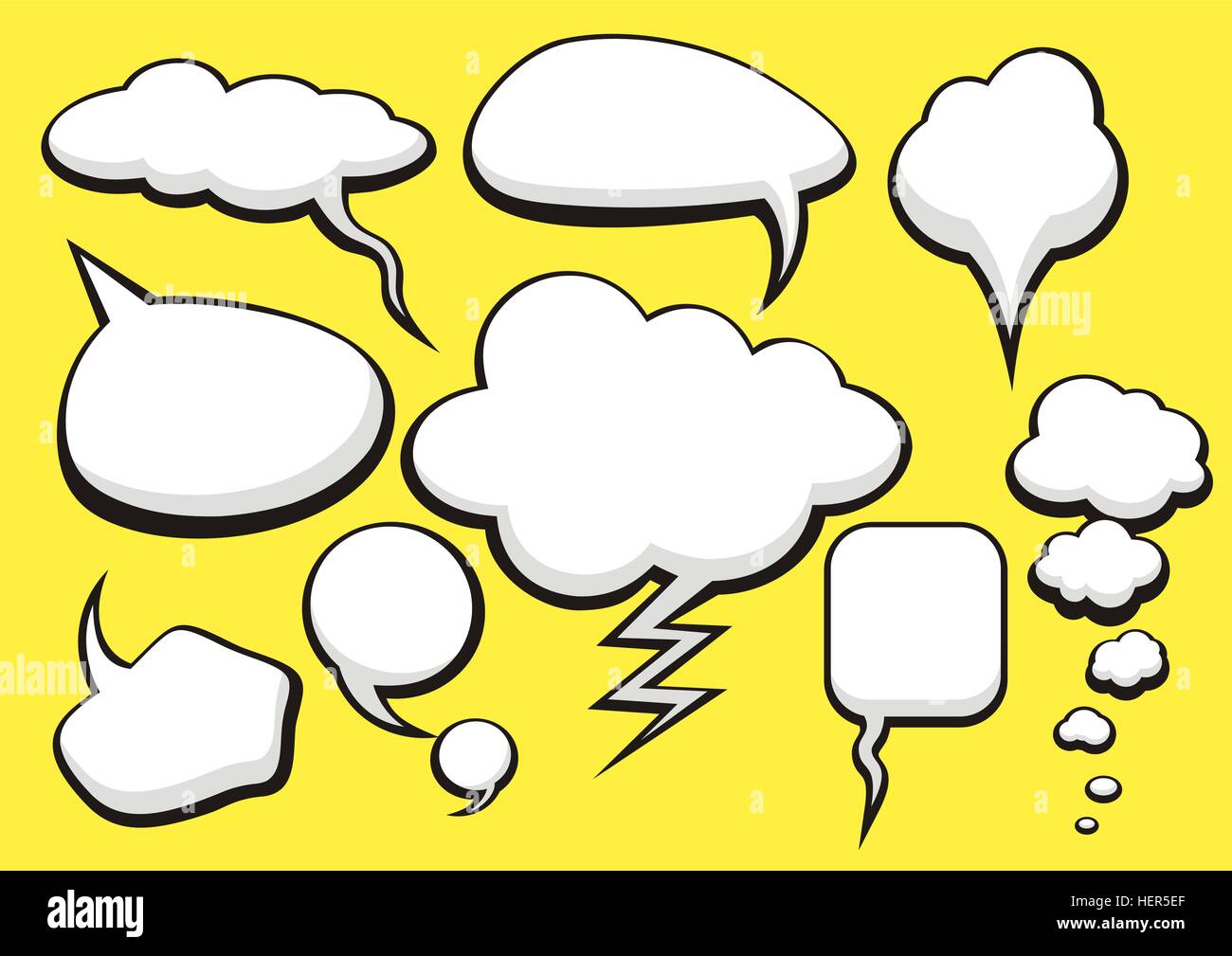 Bubble Talk Collection Sketch Drawing. Think bubble set. Talk bubble ...