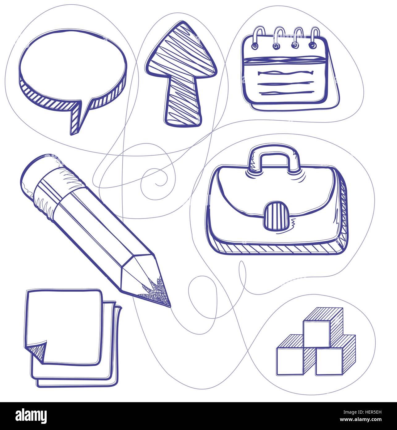 Hand drawn management design line. Management business drawing, hand ...