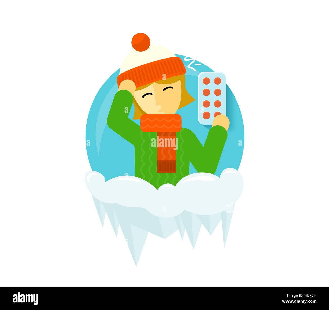 Winter illness season people design. Cold and sick, virus and health ...