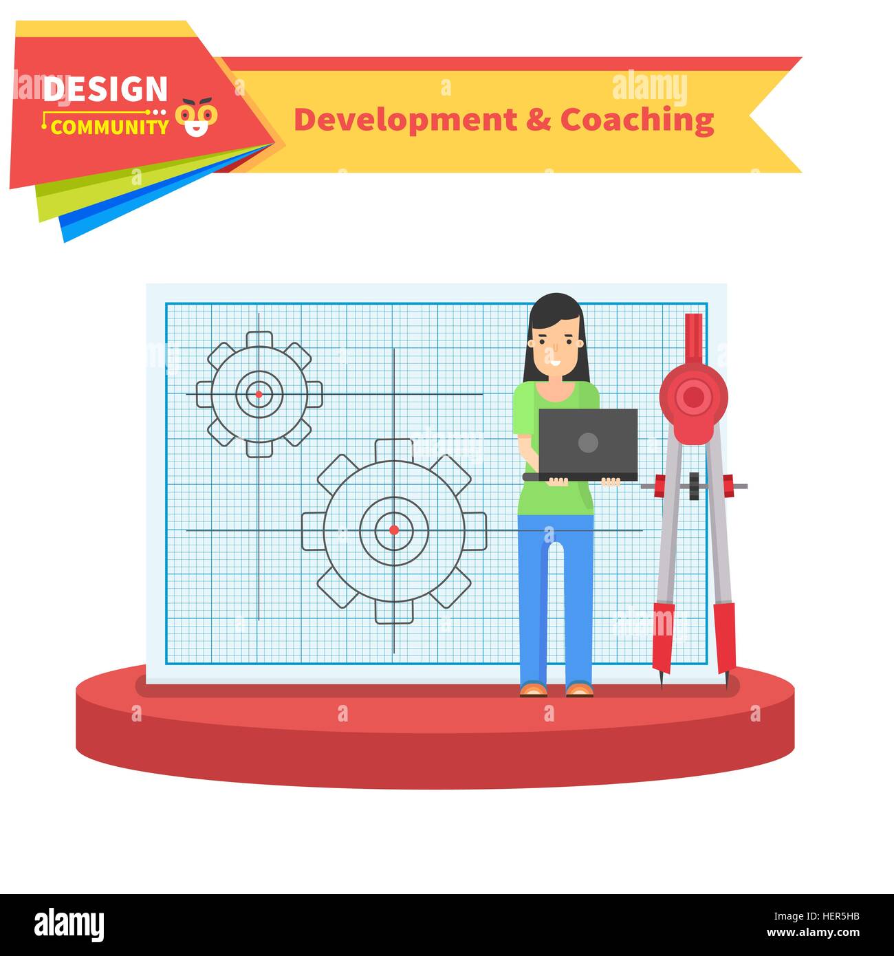 Development and coaching woman. Development coaching, development icon ...