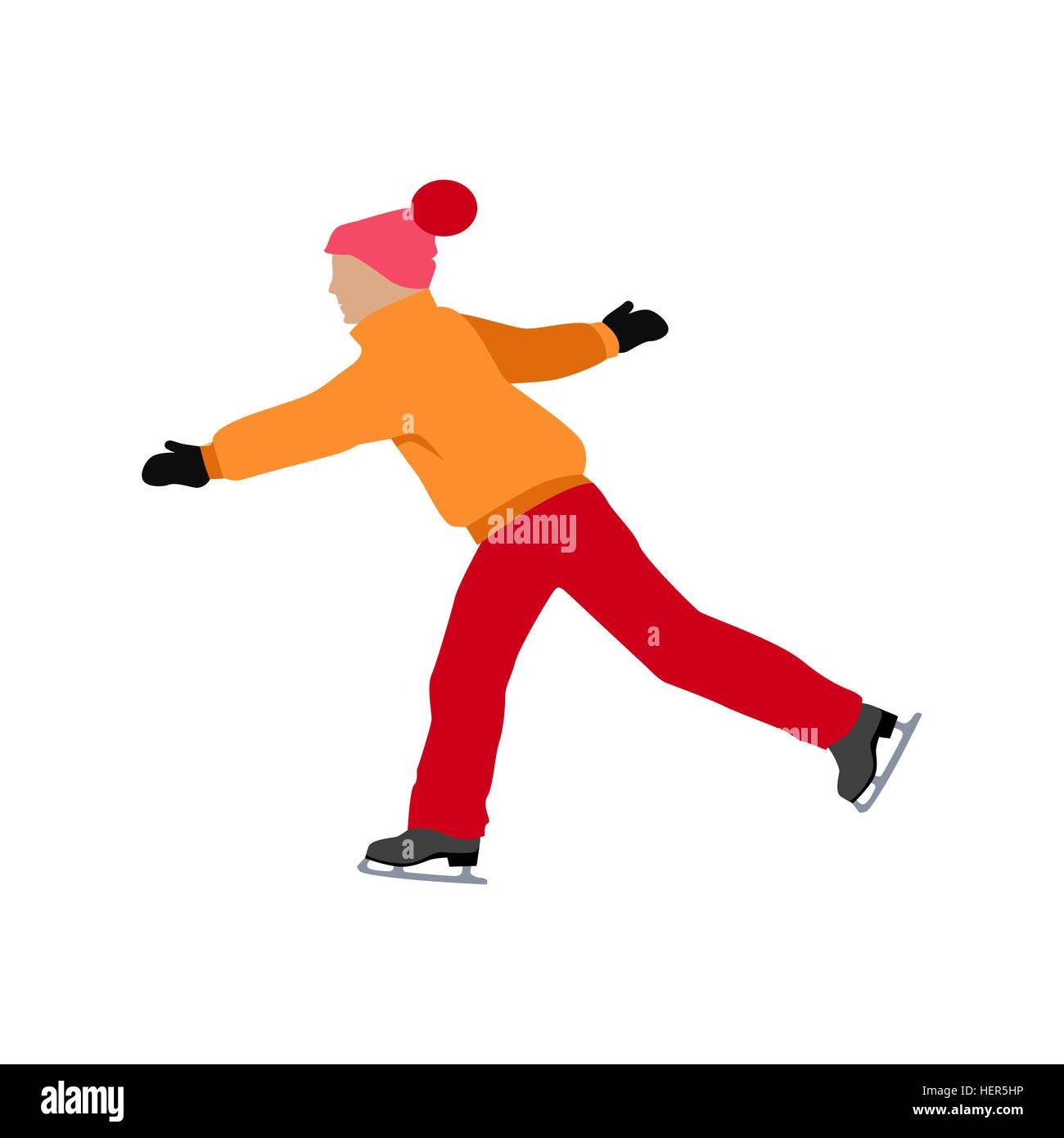 People skating flat style design. Ice skating, figure skating, skating ...