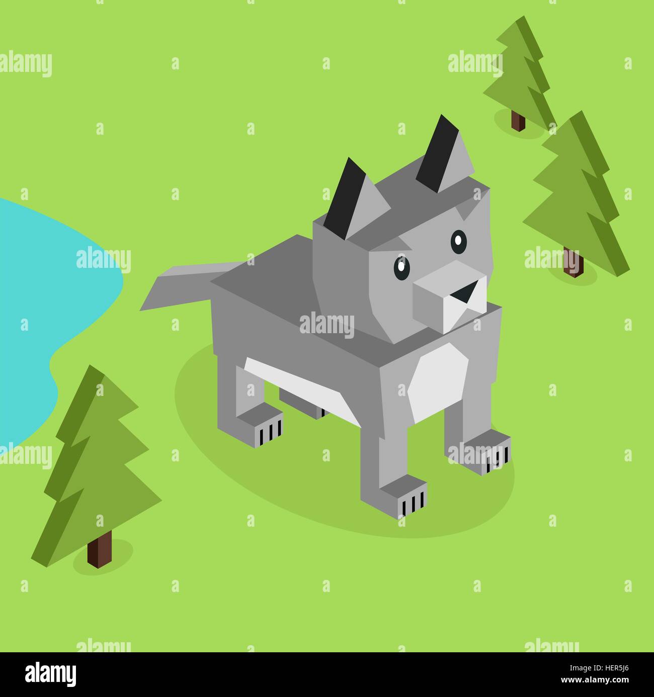 Wild animal wolf isometric 3d design. Wild and animal, wild animals ...