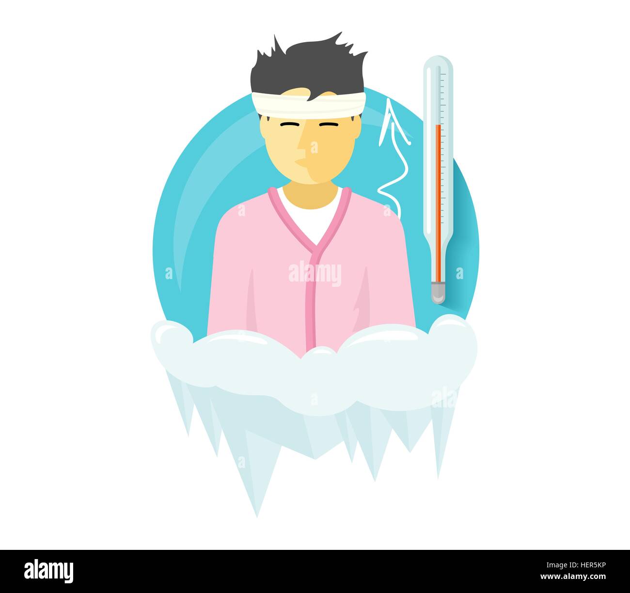 Winter illness season people design. Cold and sick, virus and health ...