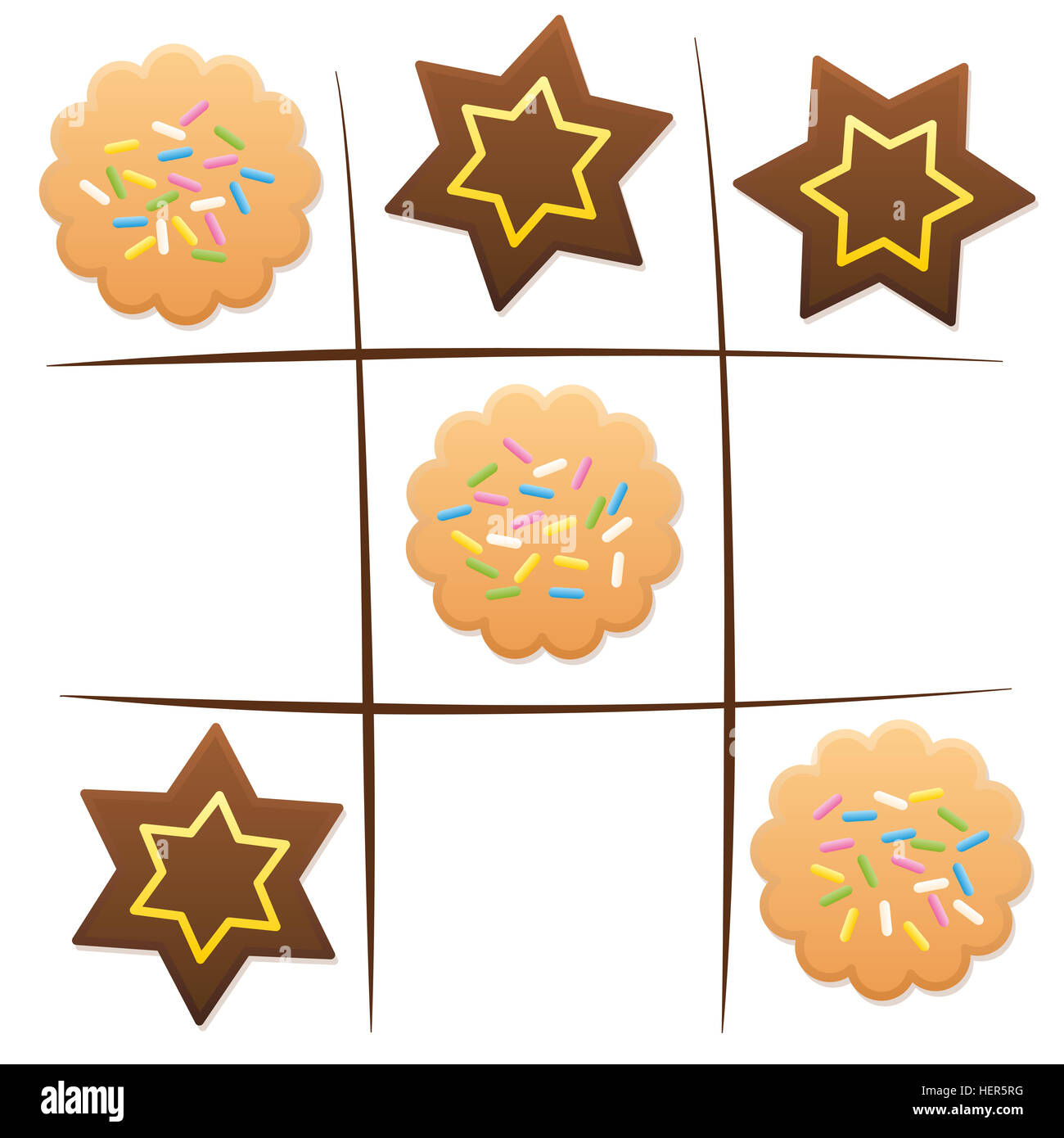 Christmas game - tic tac toe with cookies Stock Photo - Alamy