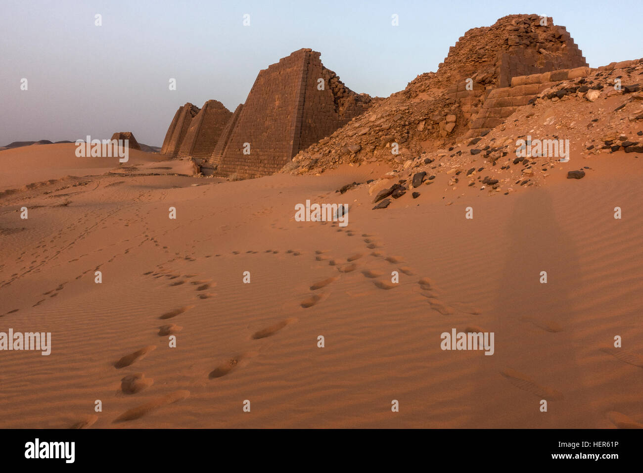 Kushite pyramids at Meroe, Sudan, Africa Stock Photo - Alamy
