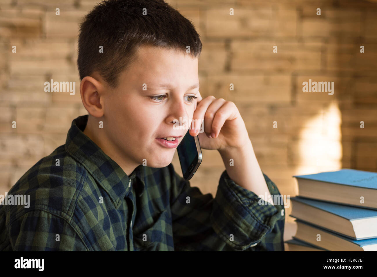 Teen boy talking to man home hi-res stock photography and images - Alamy