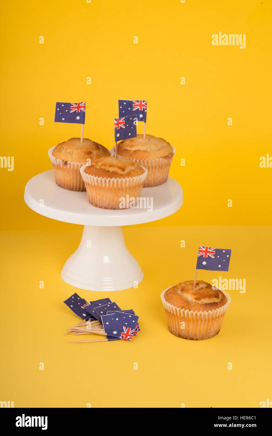 Cupcake with Australian Flag to Celebrate Australian Day, 26 Jan Stock ...