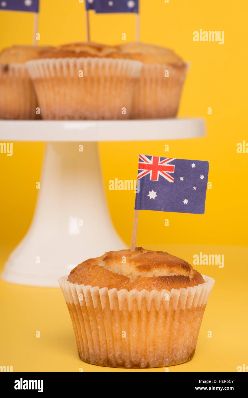 Cupcake with Australian Flag to Celebrate Australian Day, 26 Jan Stock ...
