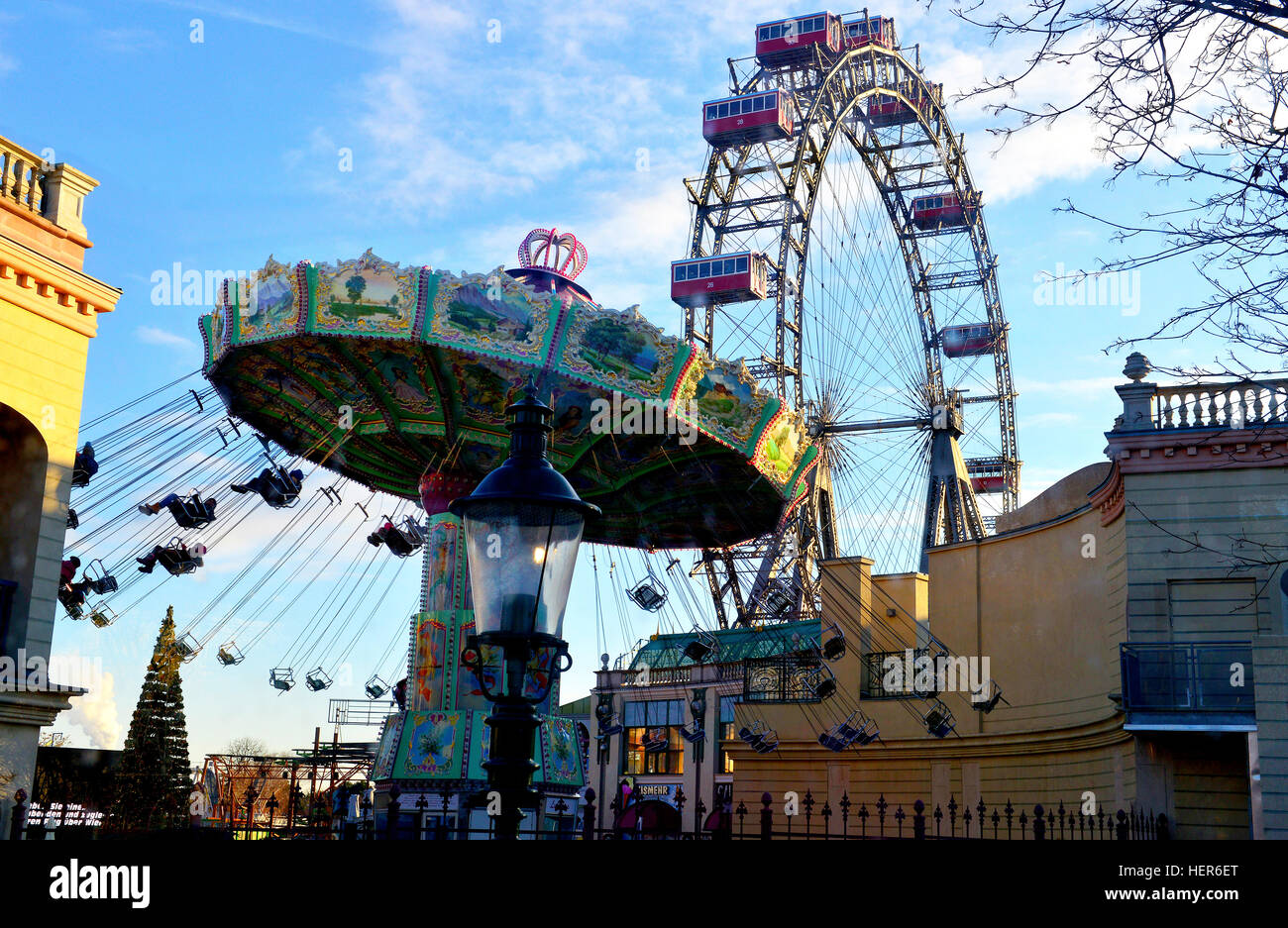 The iconic giant ferris wheel in the Vienna Prater amusement park in ...