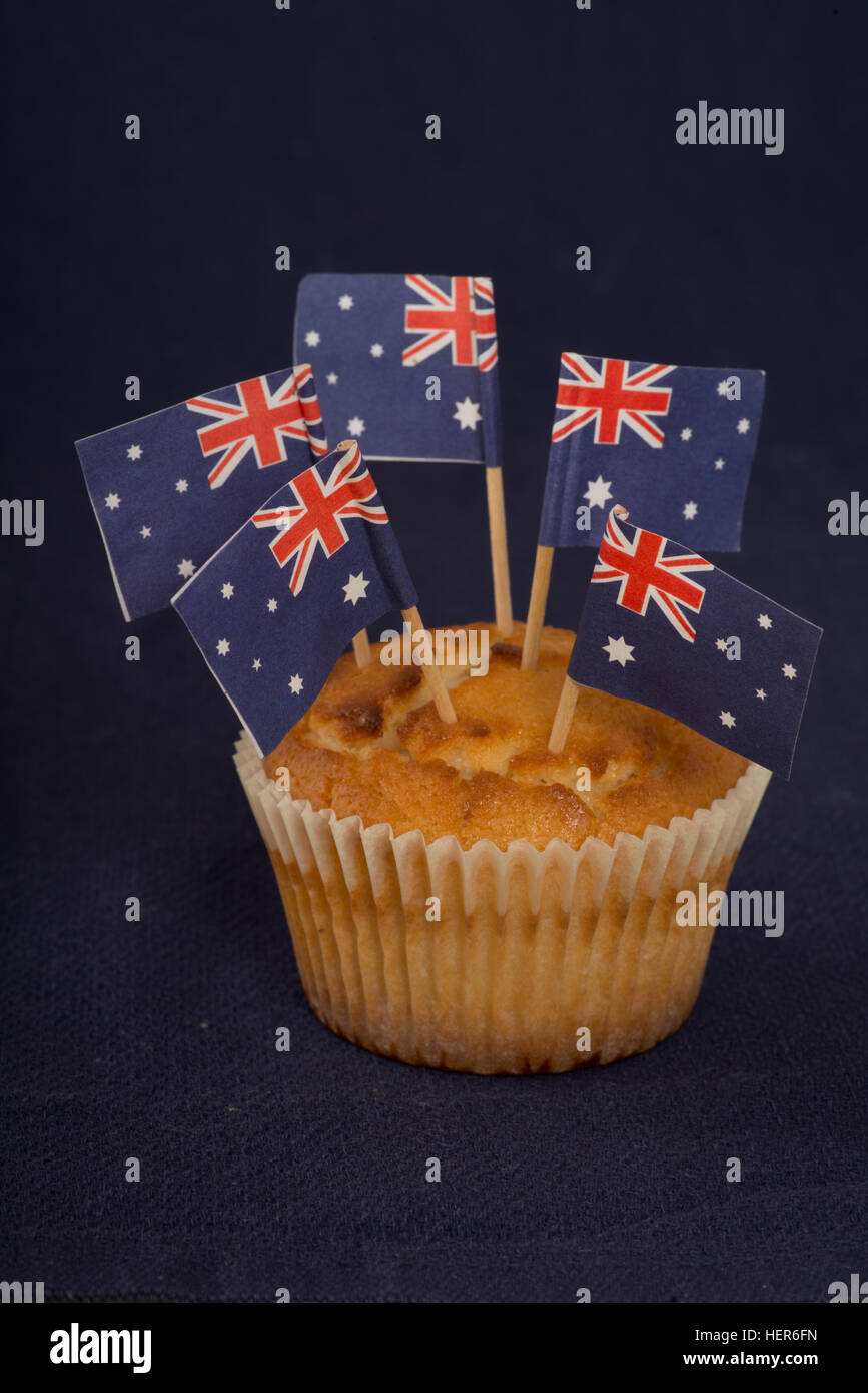 Cupcake with Australian Flag to Celebrate Australian Day, 26 Jan Stock ...