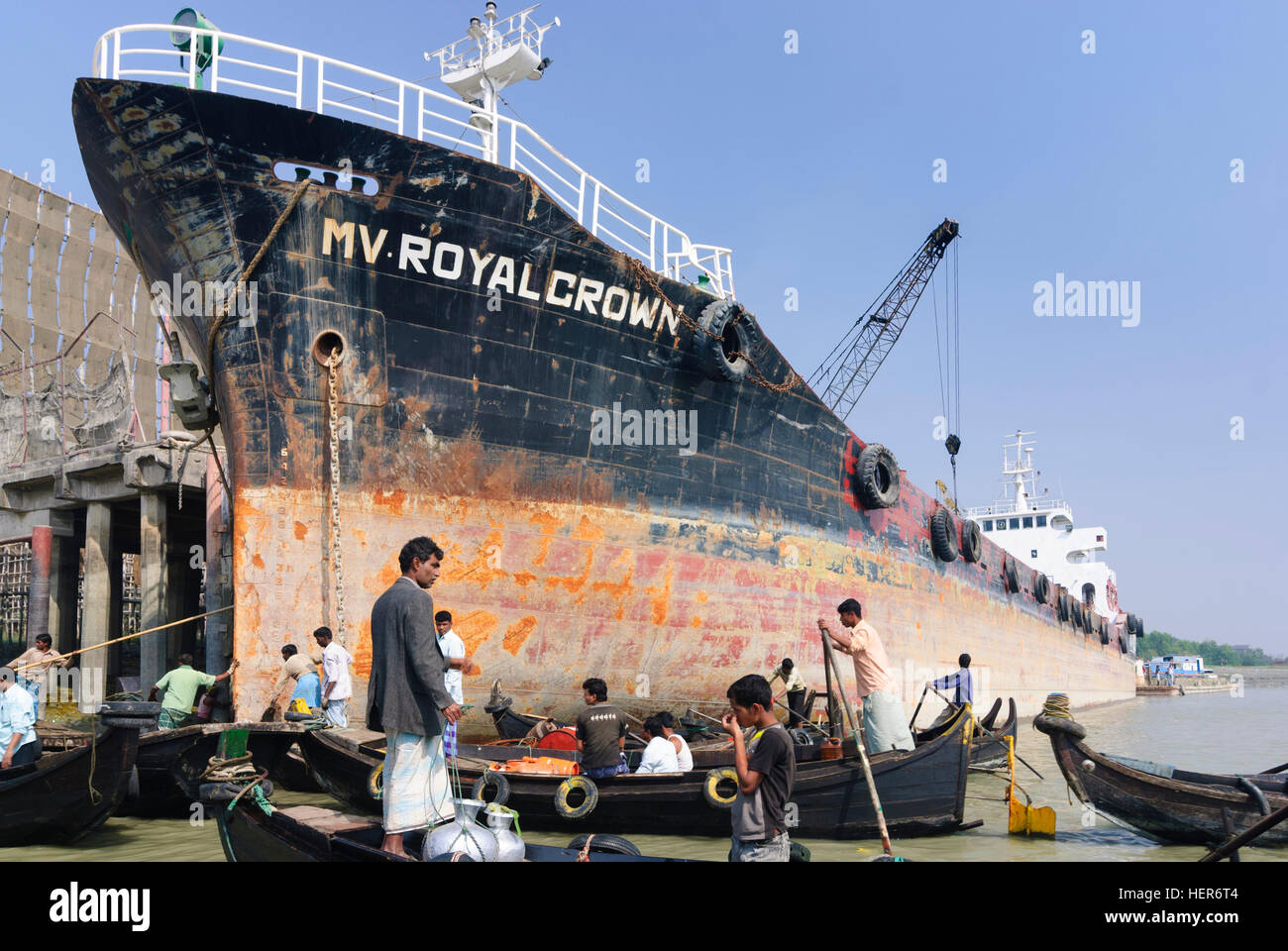 Chittagong: Rusty ship at the Karnaphuli River, Chittagong Division ...