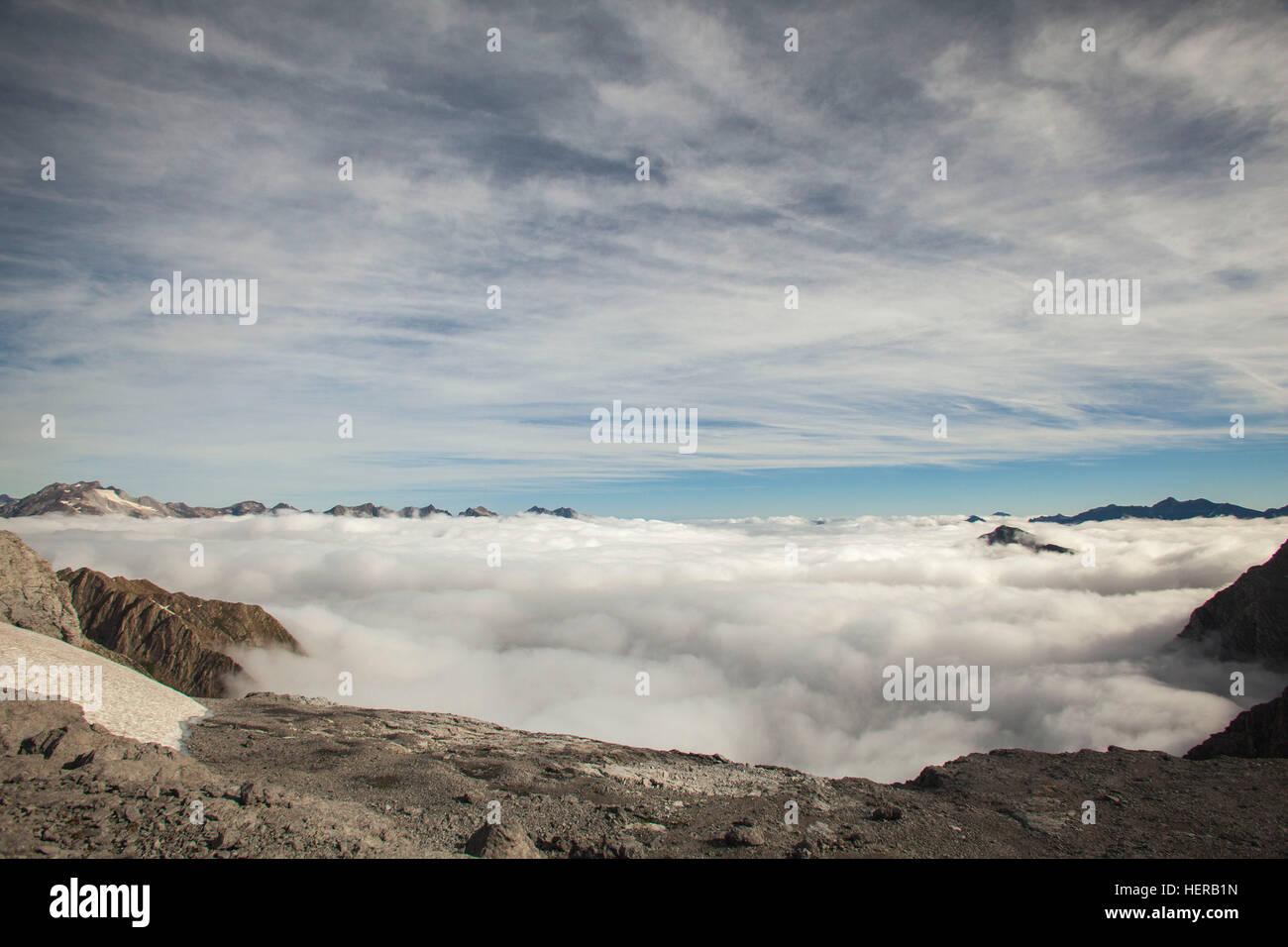 Spanien, PyrenÃ¤en, Nationalpark, Monte Perdido, Gletscher, Wolkenmeer ...