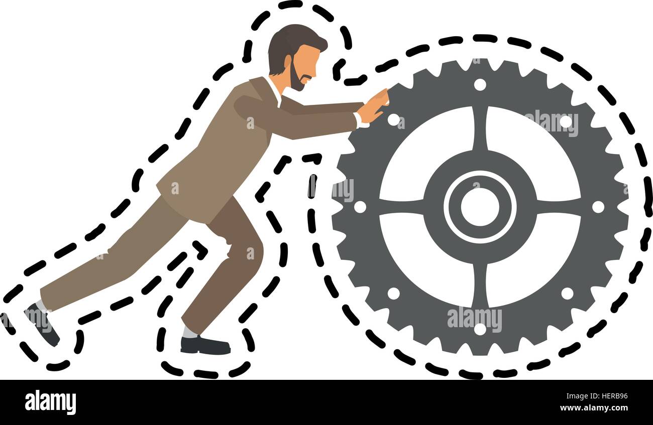 Isolated businessman and gear design Stock Vector Image & Art - Alamy