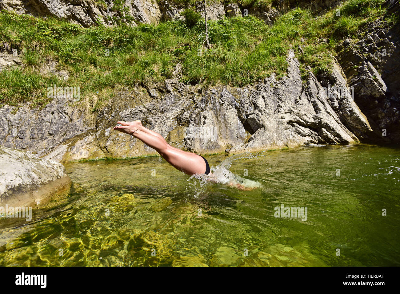 Badespaß in Gumpen Stock Photo - Alamy