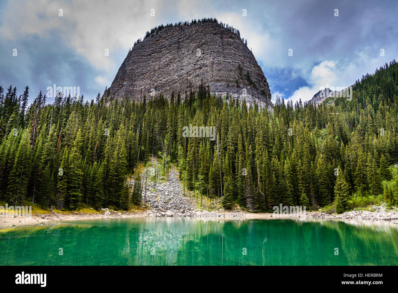 Canada, Alberta, Banff National Park, Lake Louise, Mirror Lake against ...