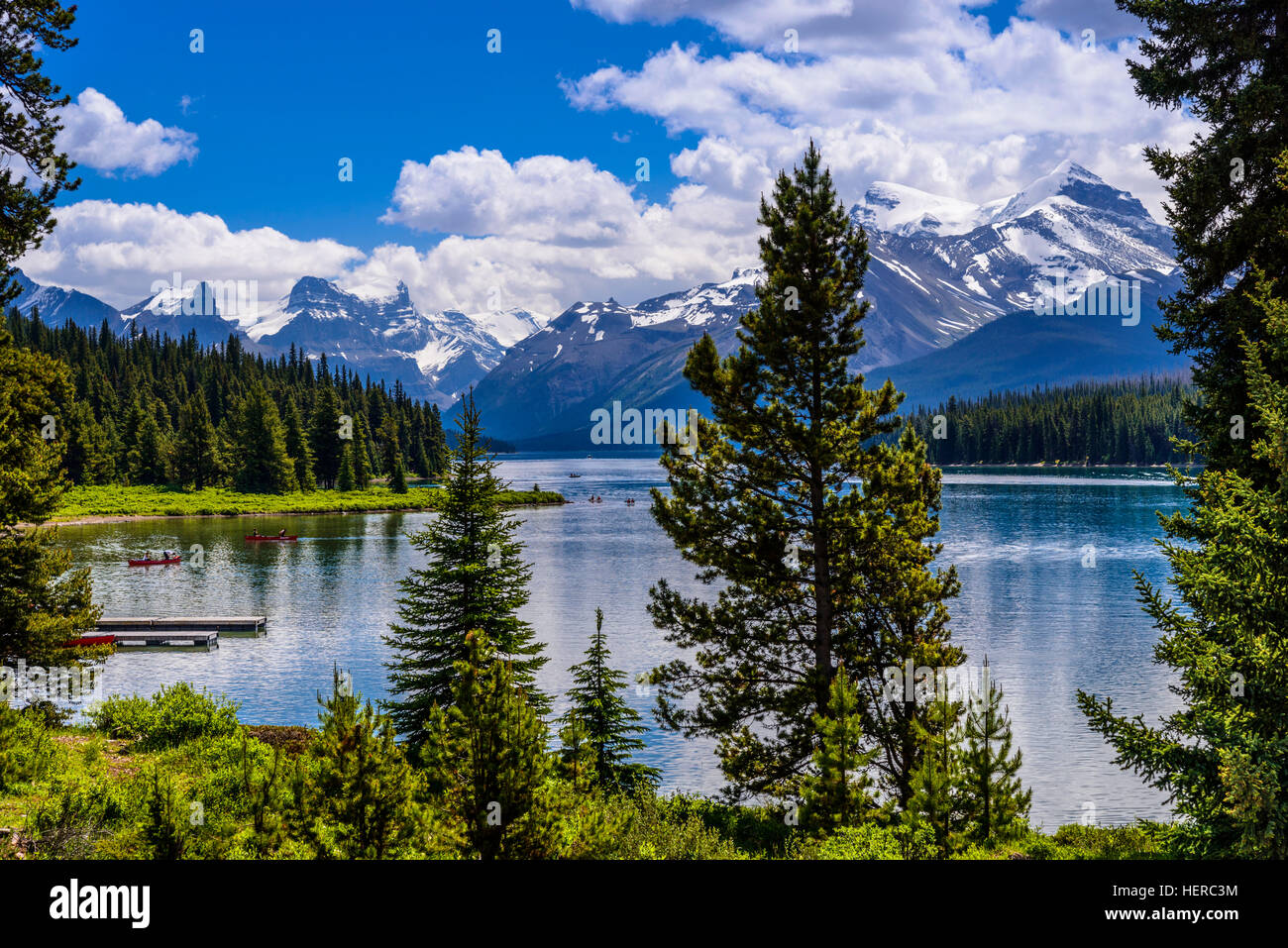 Canada, Alberta, Jasper National Park, Jasper, Maligne Lake to Mount ...
