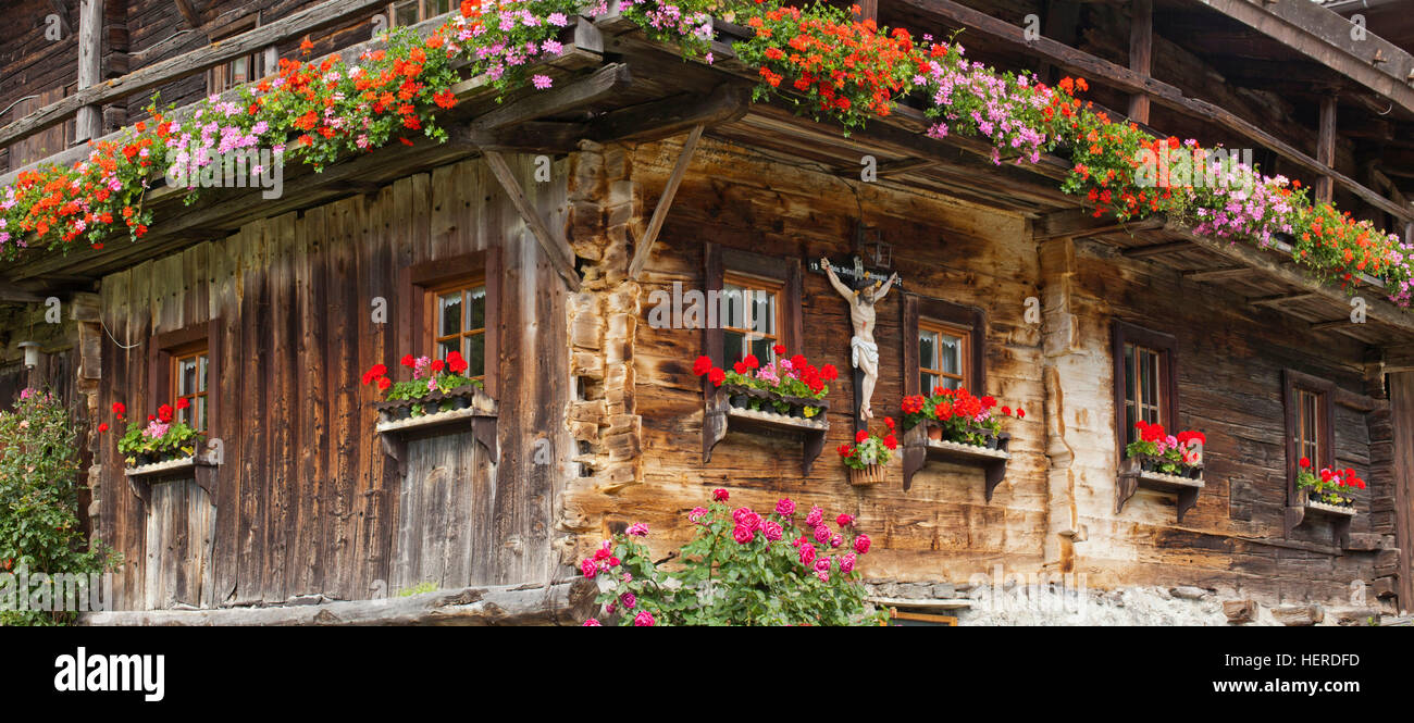 old South Tyrolean mountain farmhouse Stock Photo - Alamy
