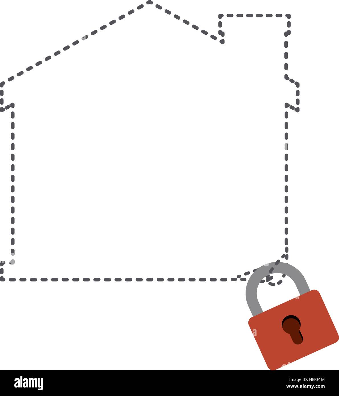 House and padlock icon. Insurance security protection and safety theme ...