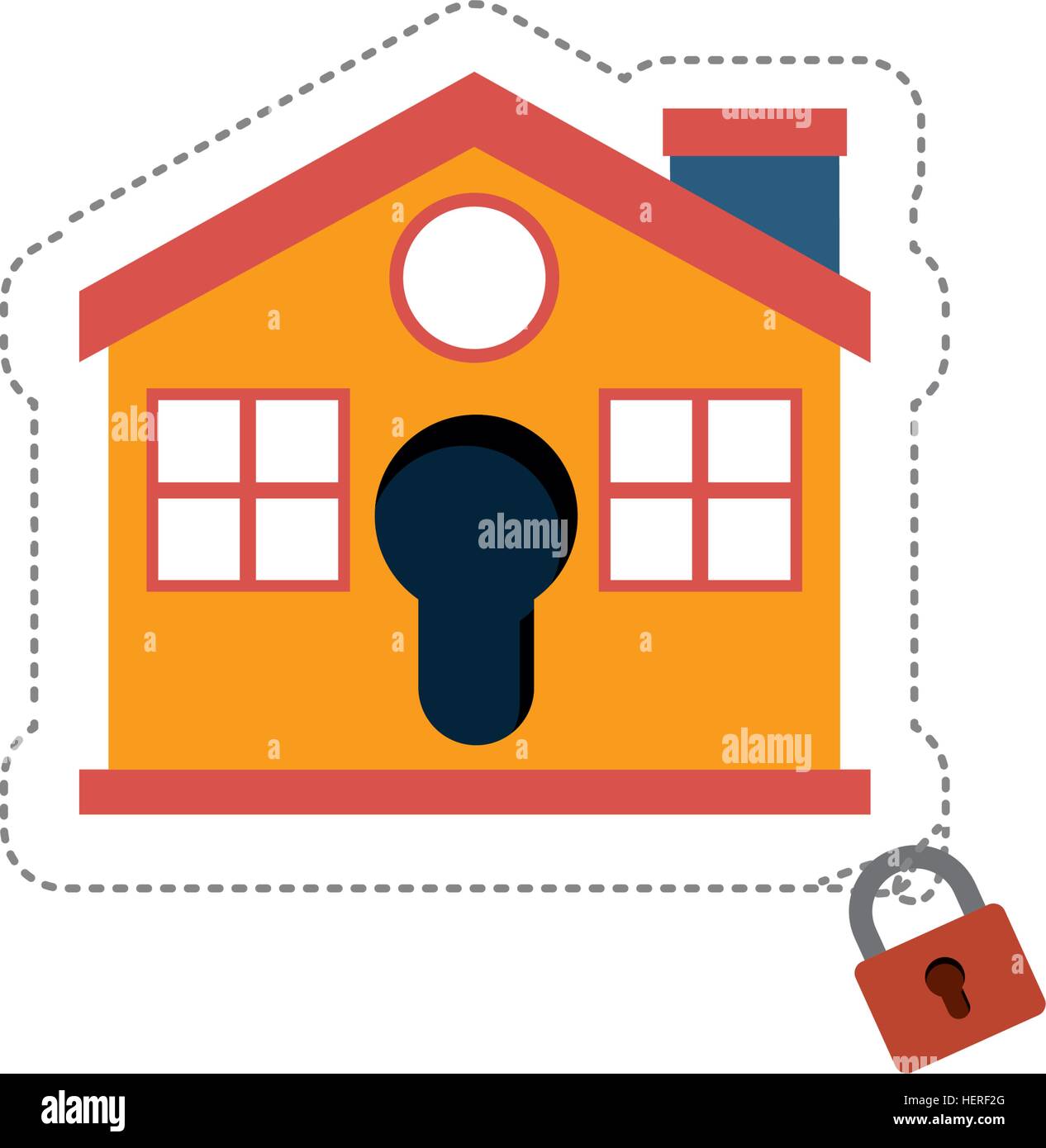 House and padlock icon. Insurance security protection and safety theme ...
