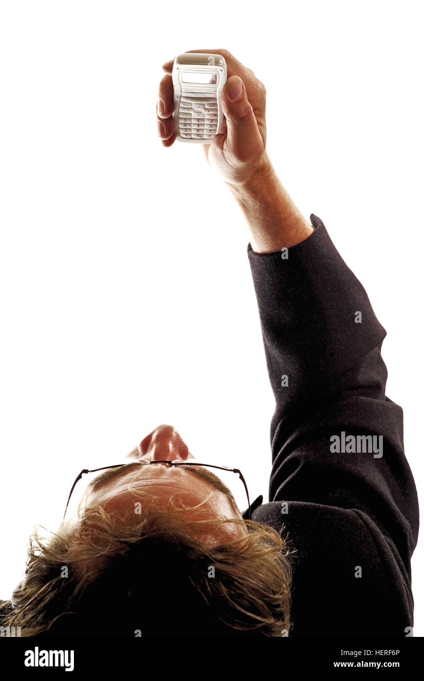 Man holding a mobile phone, cellphone, outstretched arm Stock Photo - Alamy