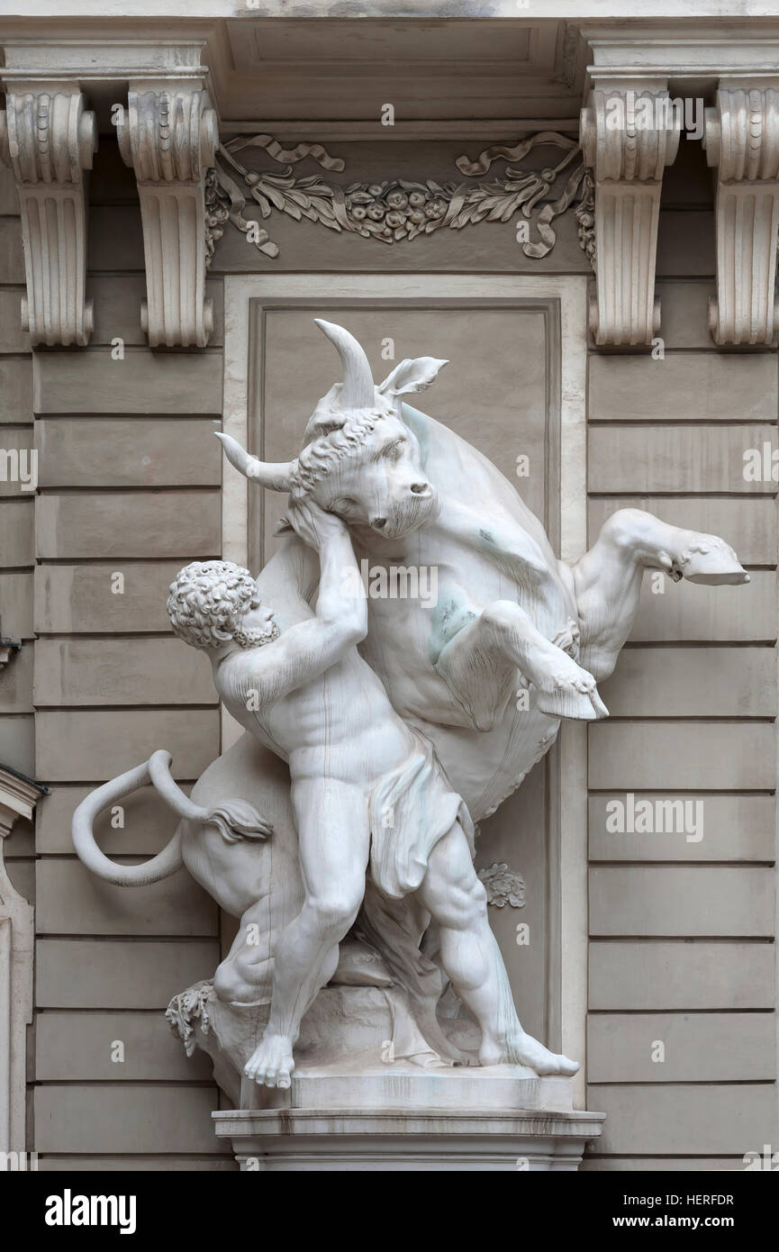 Sculptural group, Hercules and Cretan Bull, Imperial Chancellery Wing ...