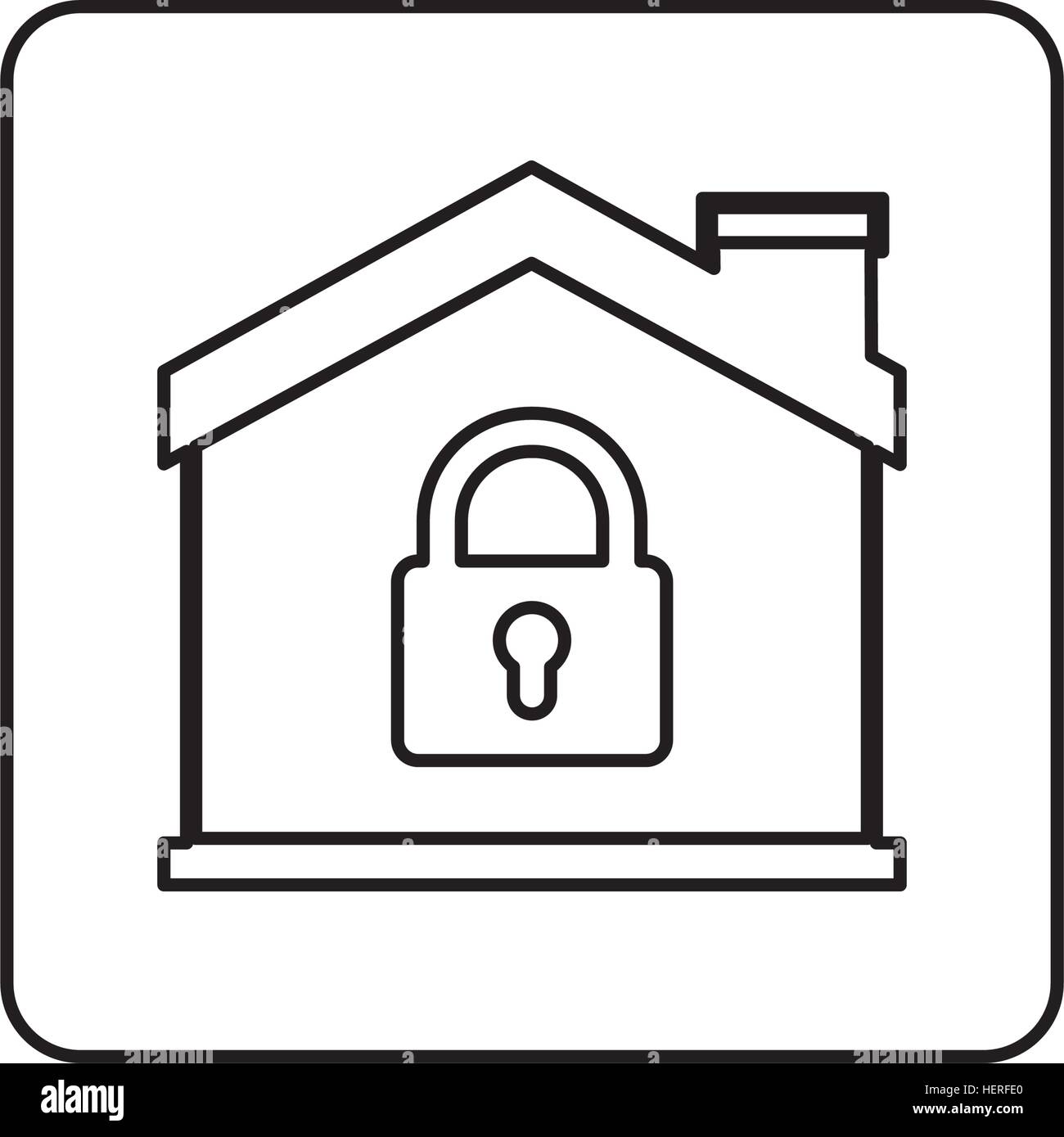 House and padlock icon. Insurance security protection and safety theme ...