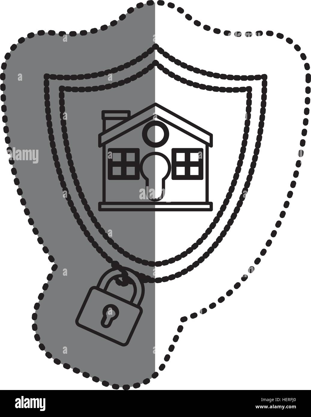 House and padlock icon. Insurance security protection and safety theme ...