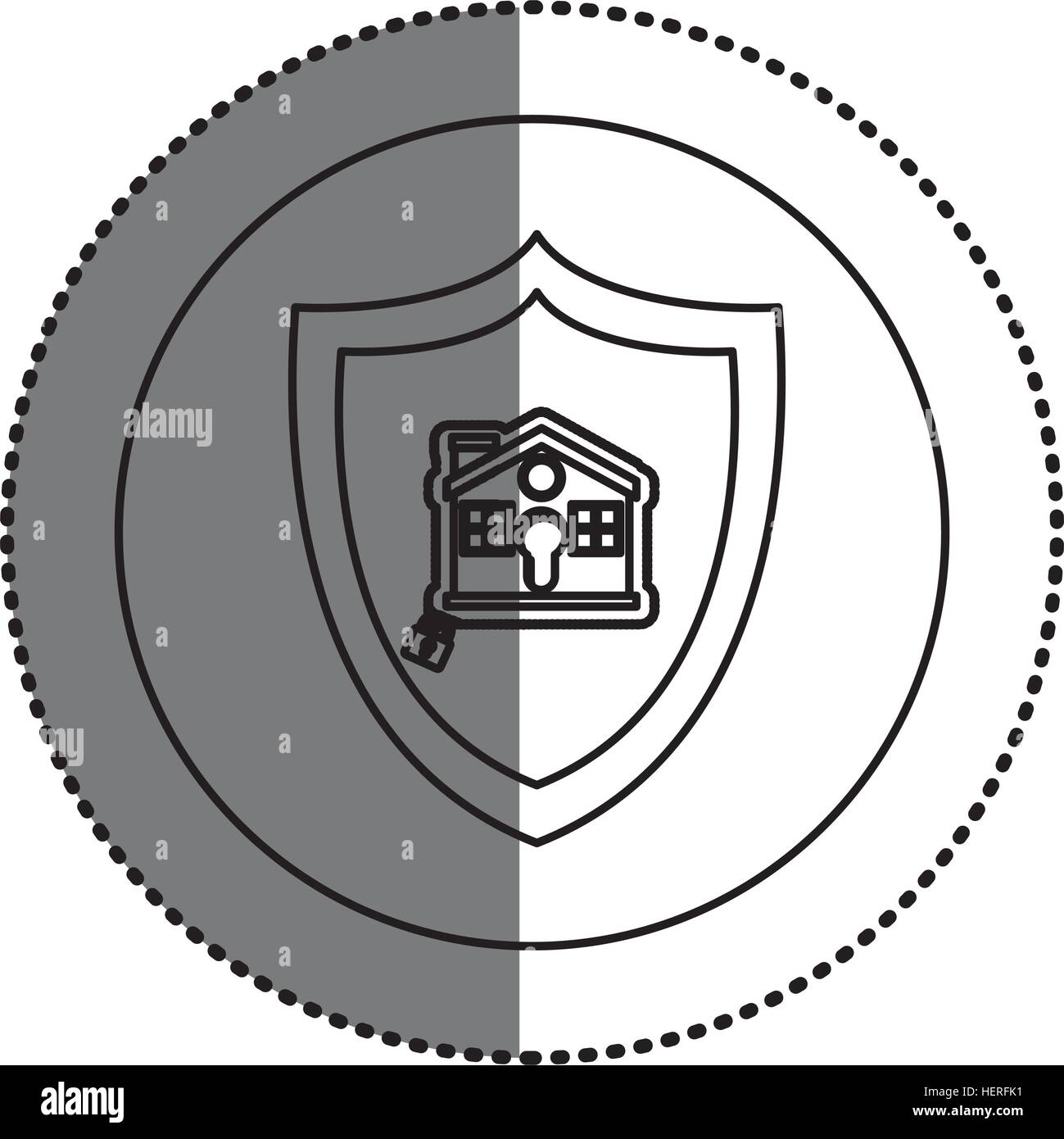 House and padlock icon. Insurance security protection and safety theme ...