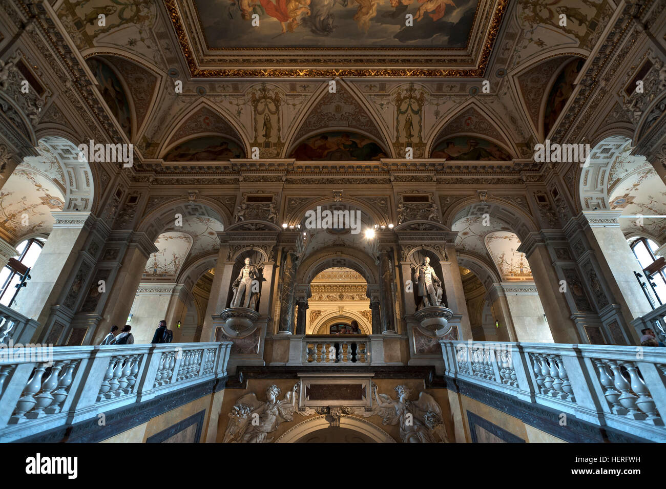 Stairwell, Museum of Natural History, opened in 1889, Vienna, Austria ...
