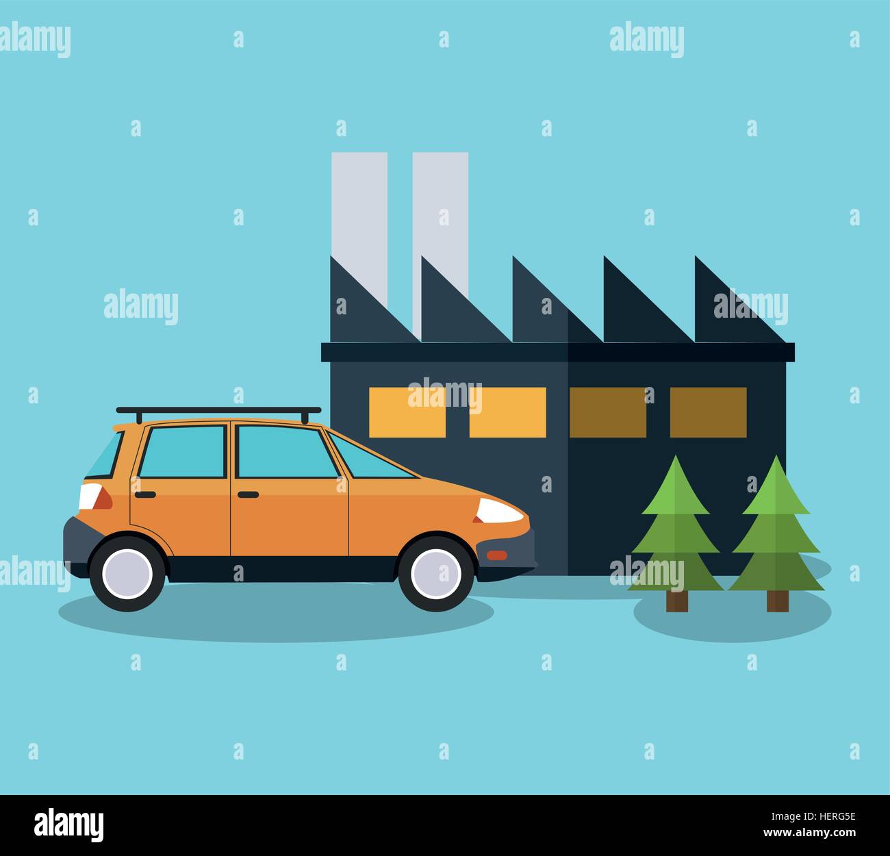 Factory and car design Stock Vector Image & Art - Alamy