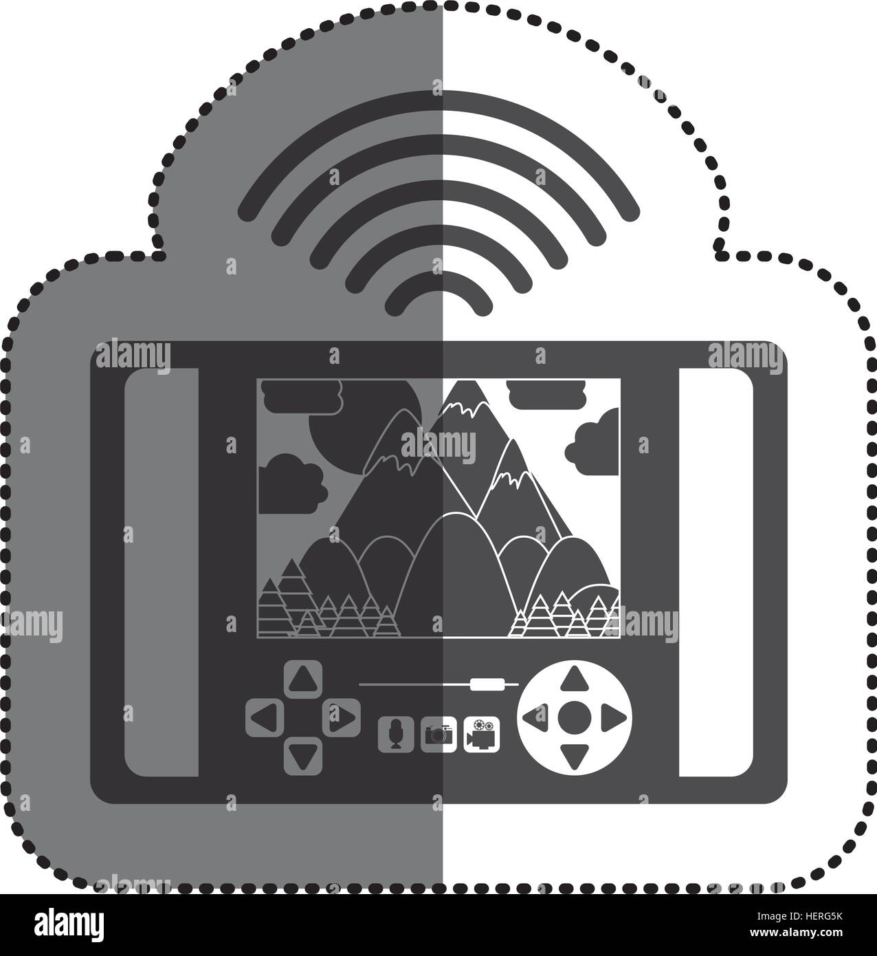 Drone control icon. Technology remote aircraft uav spy and robot theme ...