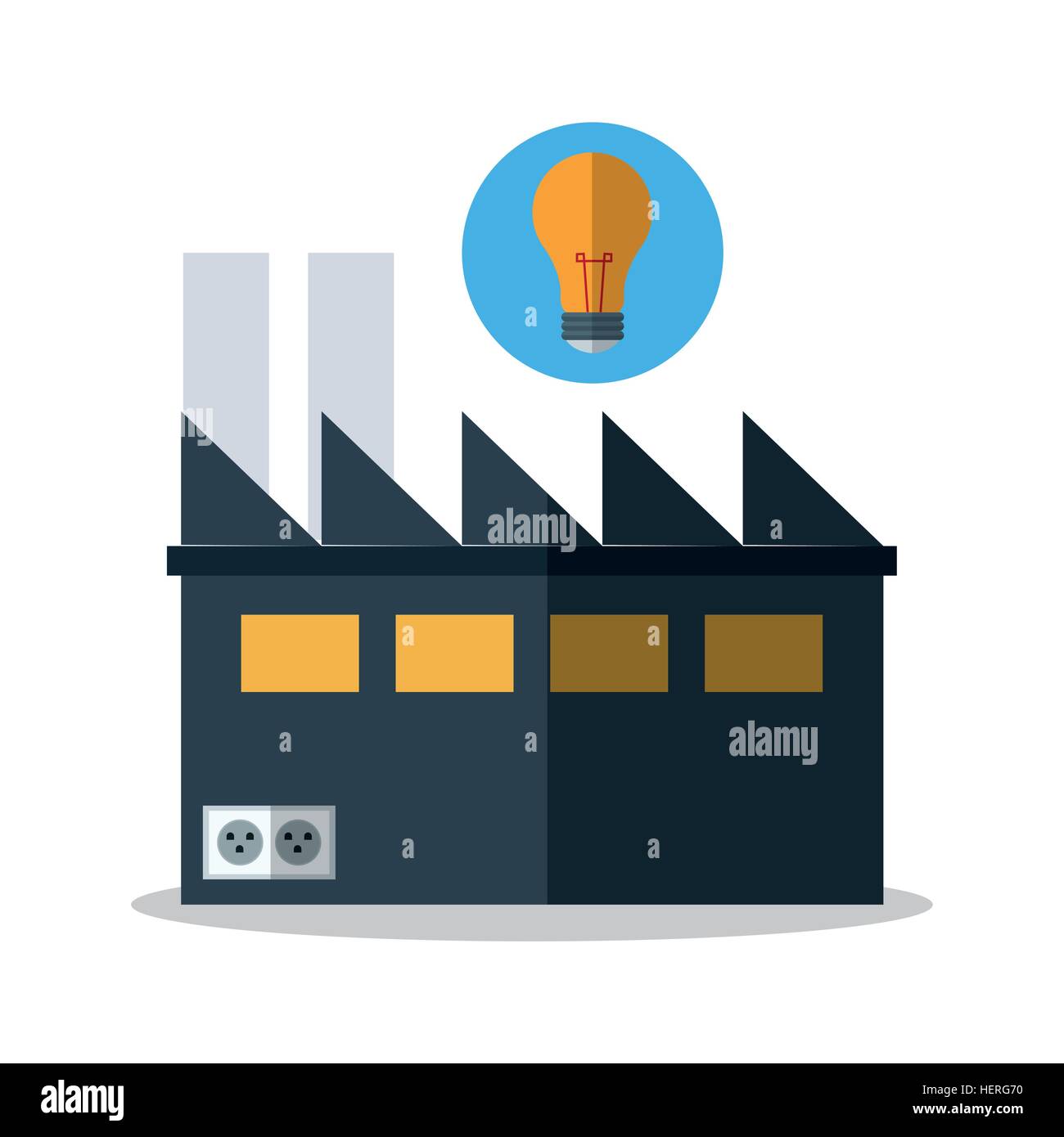 Light bulb and factory design Stock Vector Image & Art - Alamy