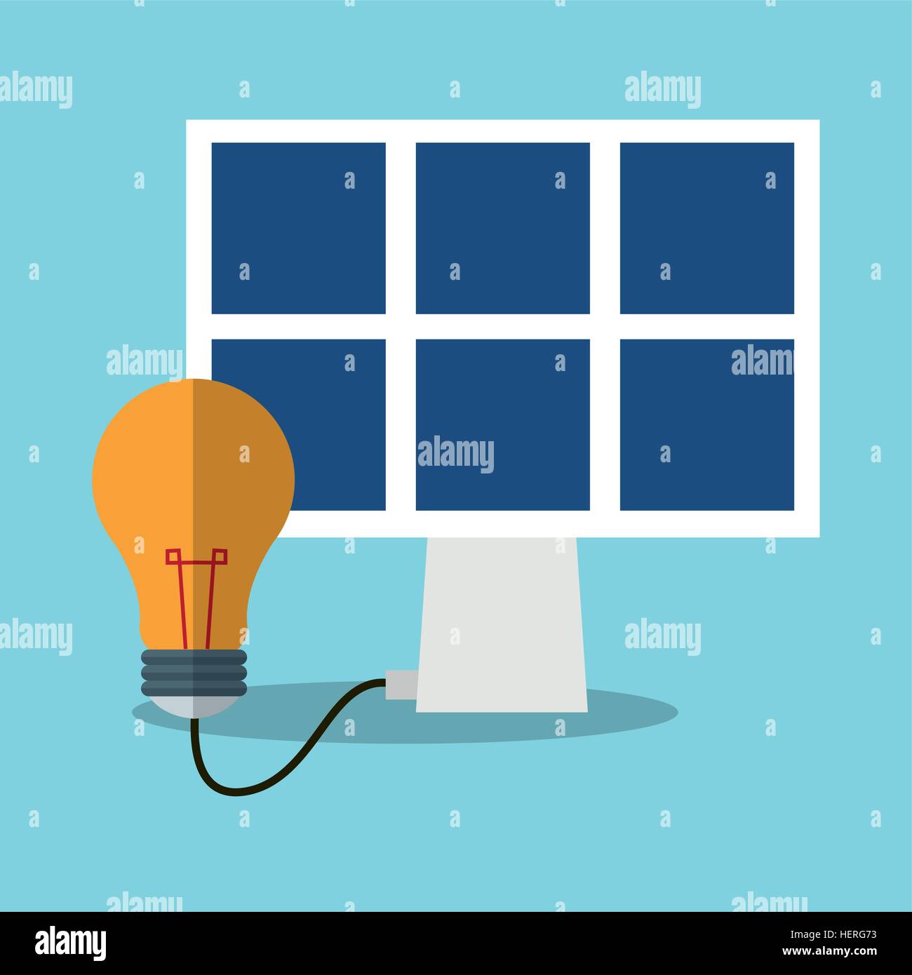 Solar panel and light bulb design Stock Vector Image & Art - Alamy